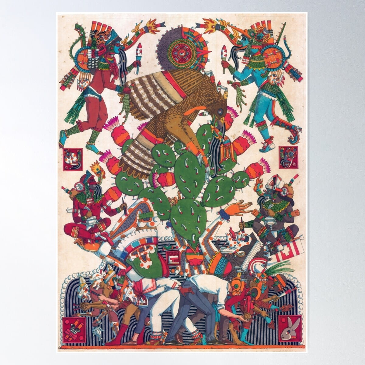 Teocalli Mexicana Poster Wall Art, Modern Wall Decor For Living Room ...