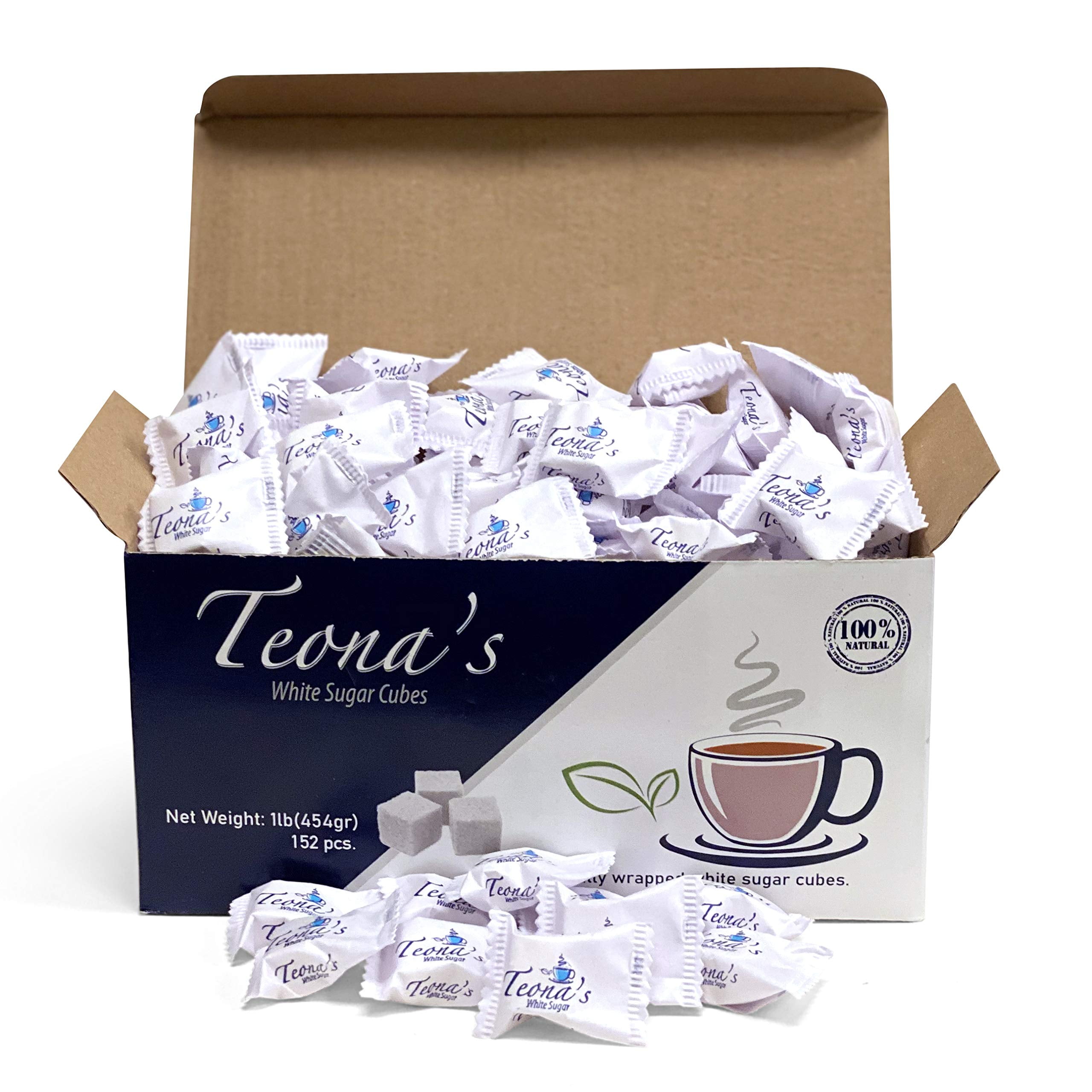 Teona’s 152 White Sugar VTF5 Cubes - Individually Wrapped 1 LB Box ...