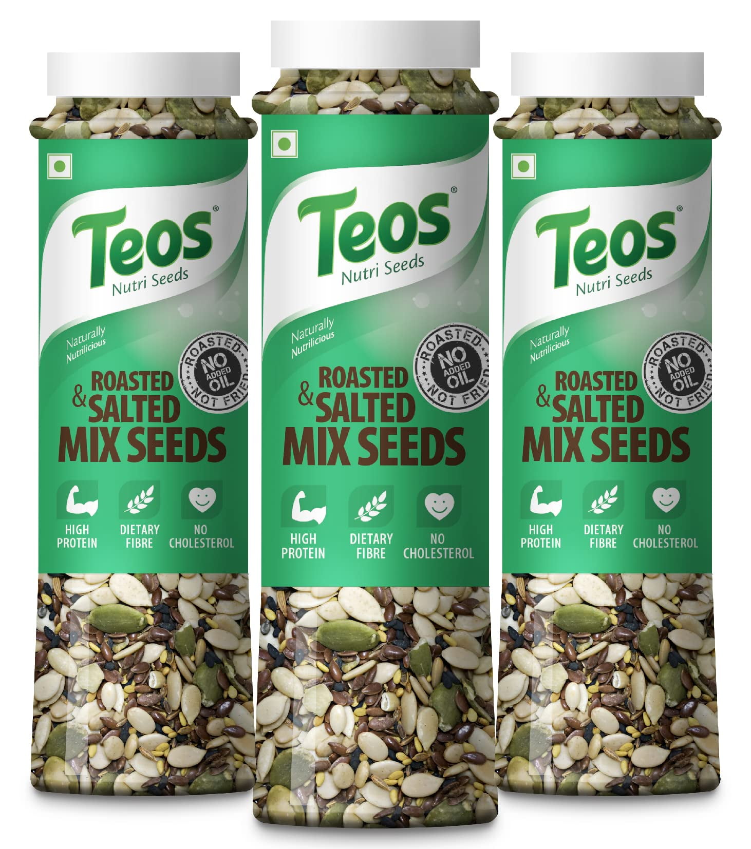 Teos Roasted And Salted Mix Seed Pack of 3-390 gms |6 in 1 Super Seed ...