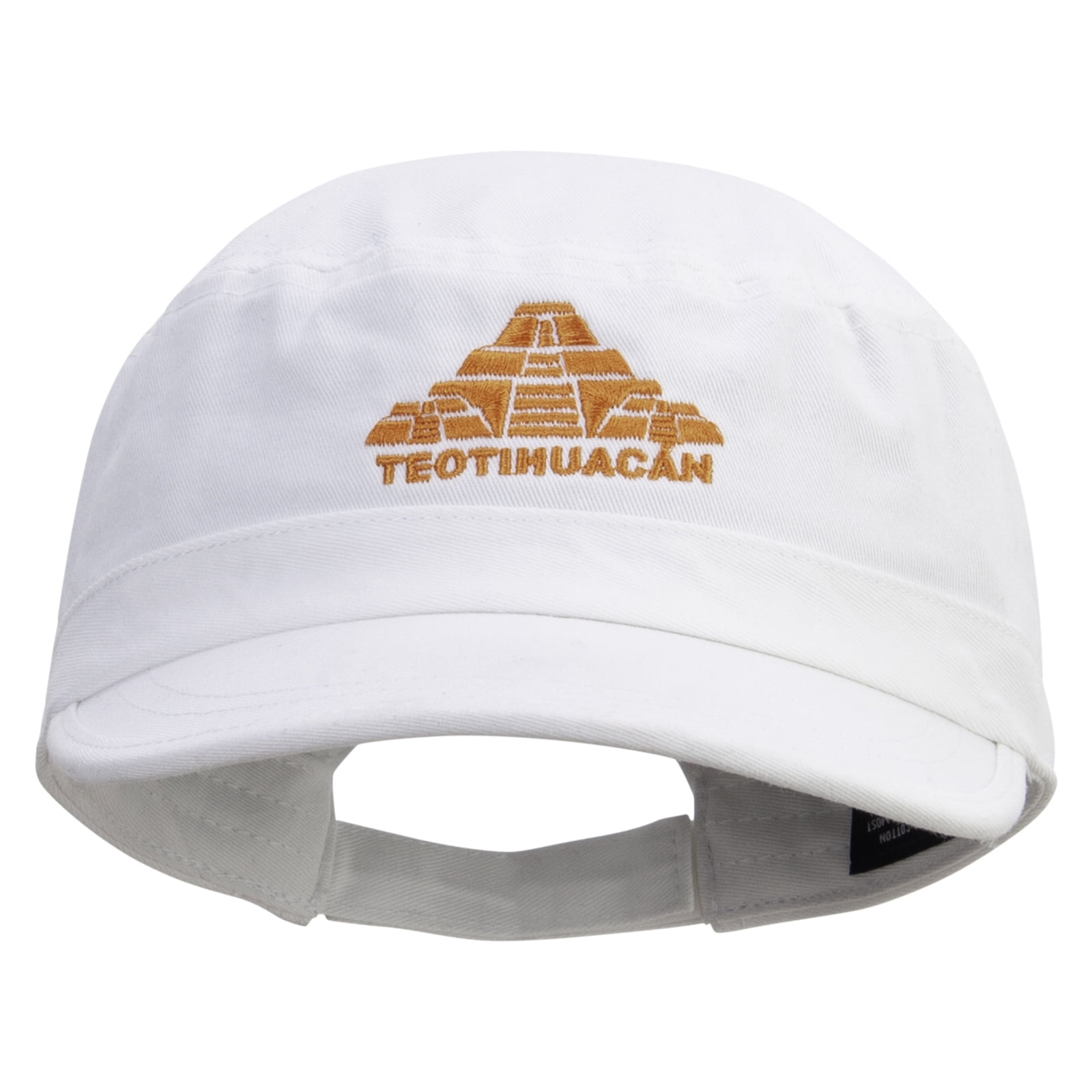 Teotihuacan Embroidered Enzyme Regular Solid Army Caps - White OSFM ...