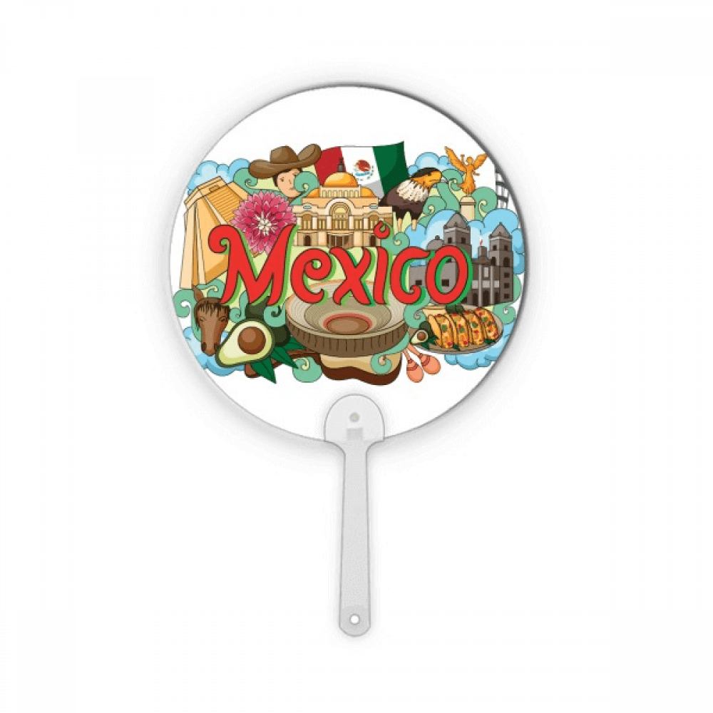 Teotihuacan Sintagma Mexico Graffiti Plastic Round Handheld Fan ...