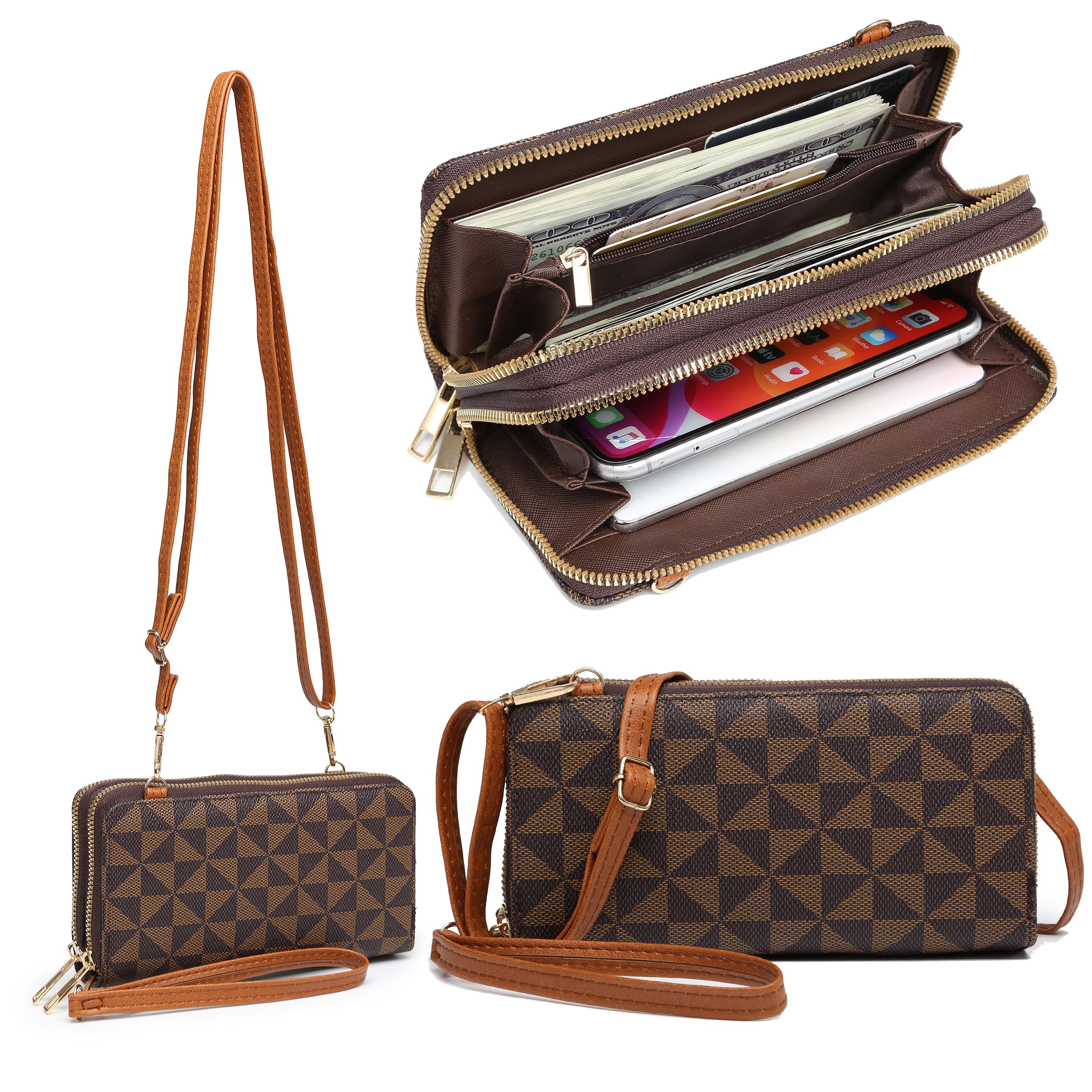 Tepilte Women Leather Crossbody Shoulder Wallet Purse Plaid Cell Phone ...