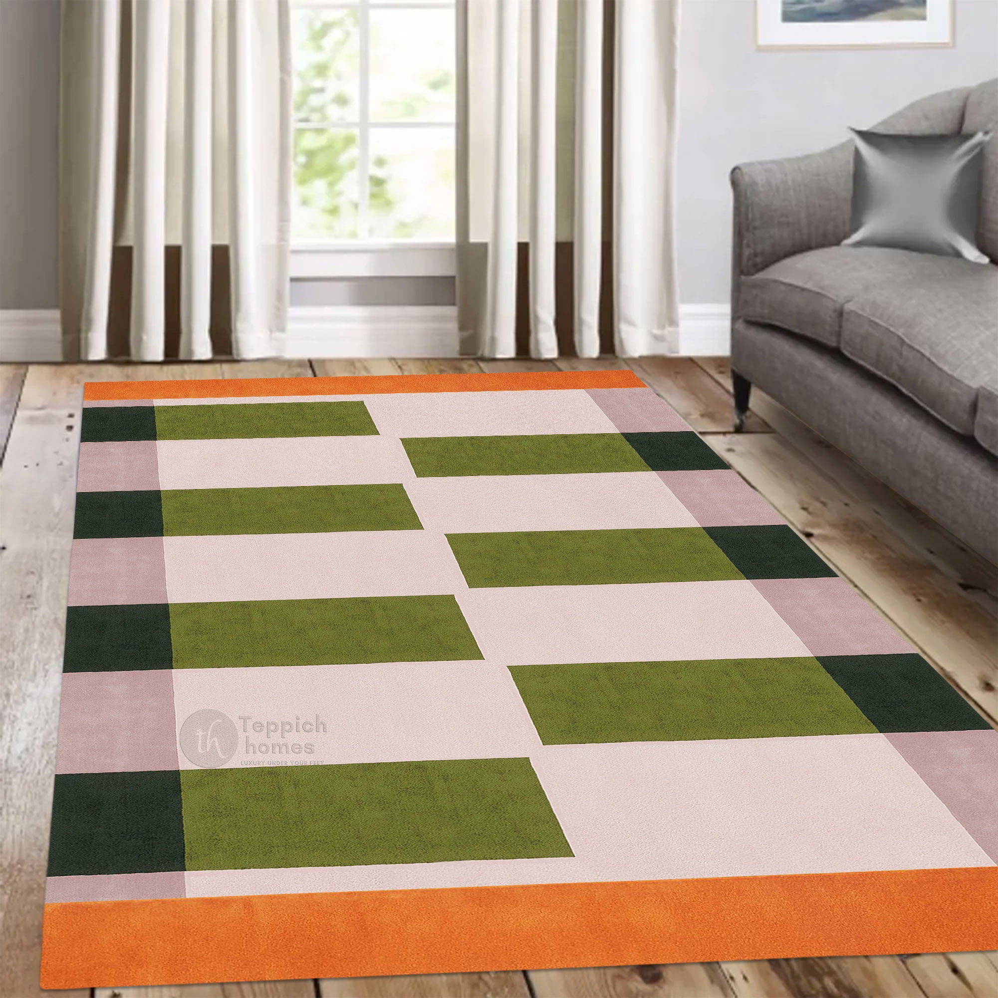 Teppich Homes Cozy Geometric Pattern Area Rug 11x11 - Handmade Wool ...