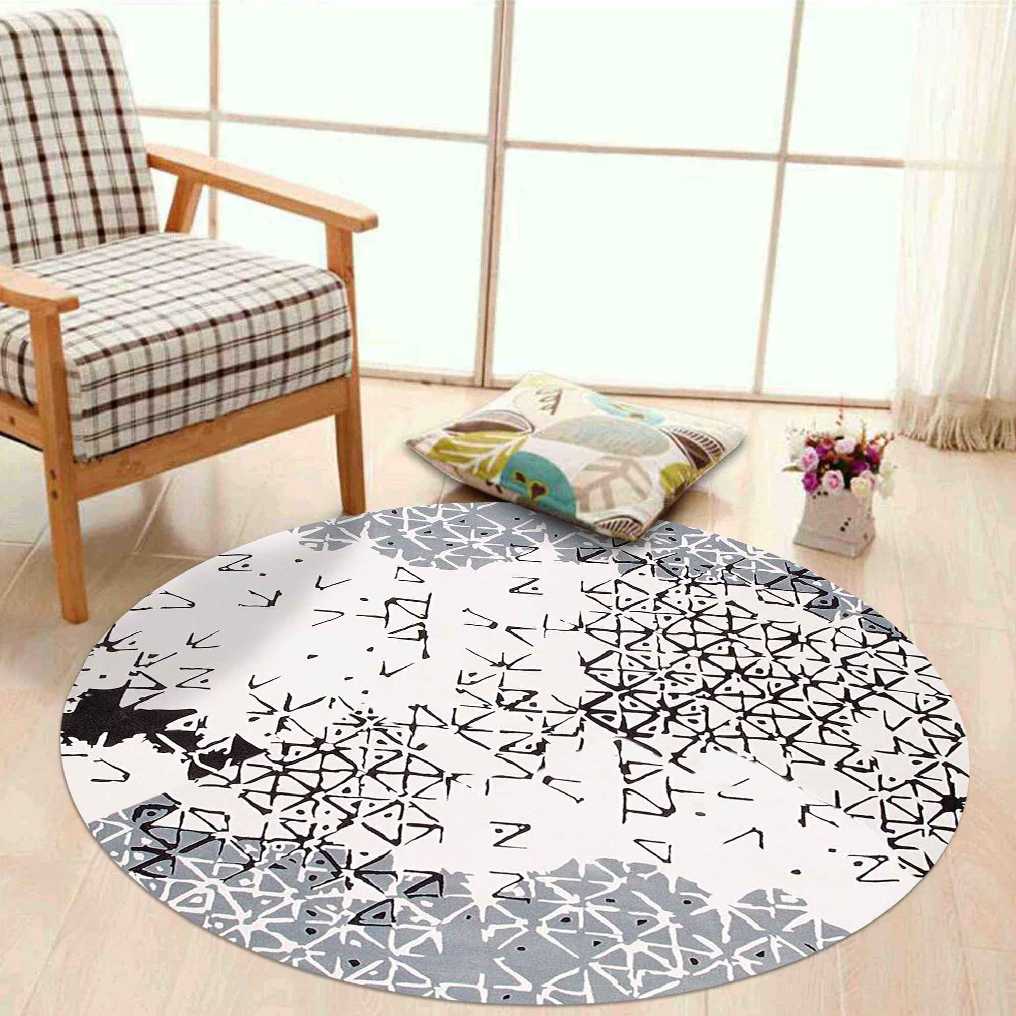 Teppich Homes Handmade 15x15 Area Rug - Soft White Tufted Wool Carpet ...