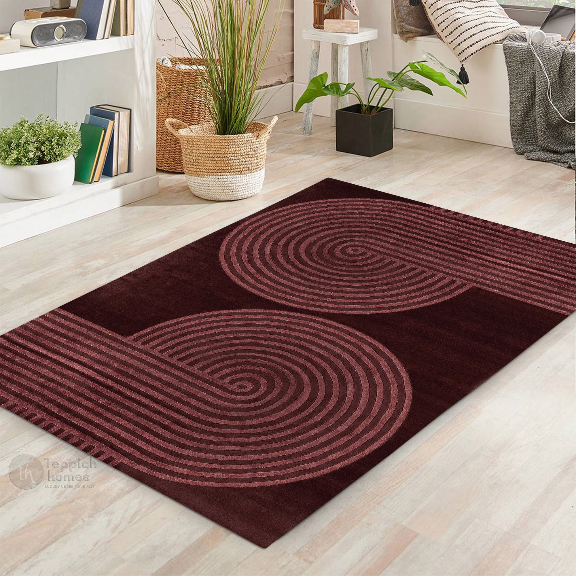 Teppich Homes Handmade 6x10 Geometric Pattern Tufted Wool Rug for ...