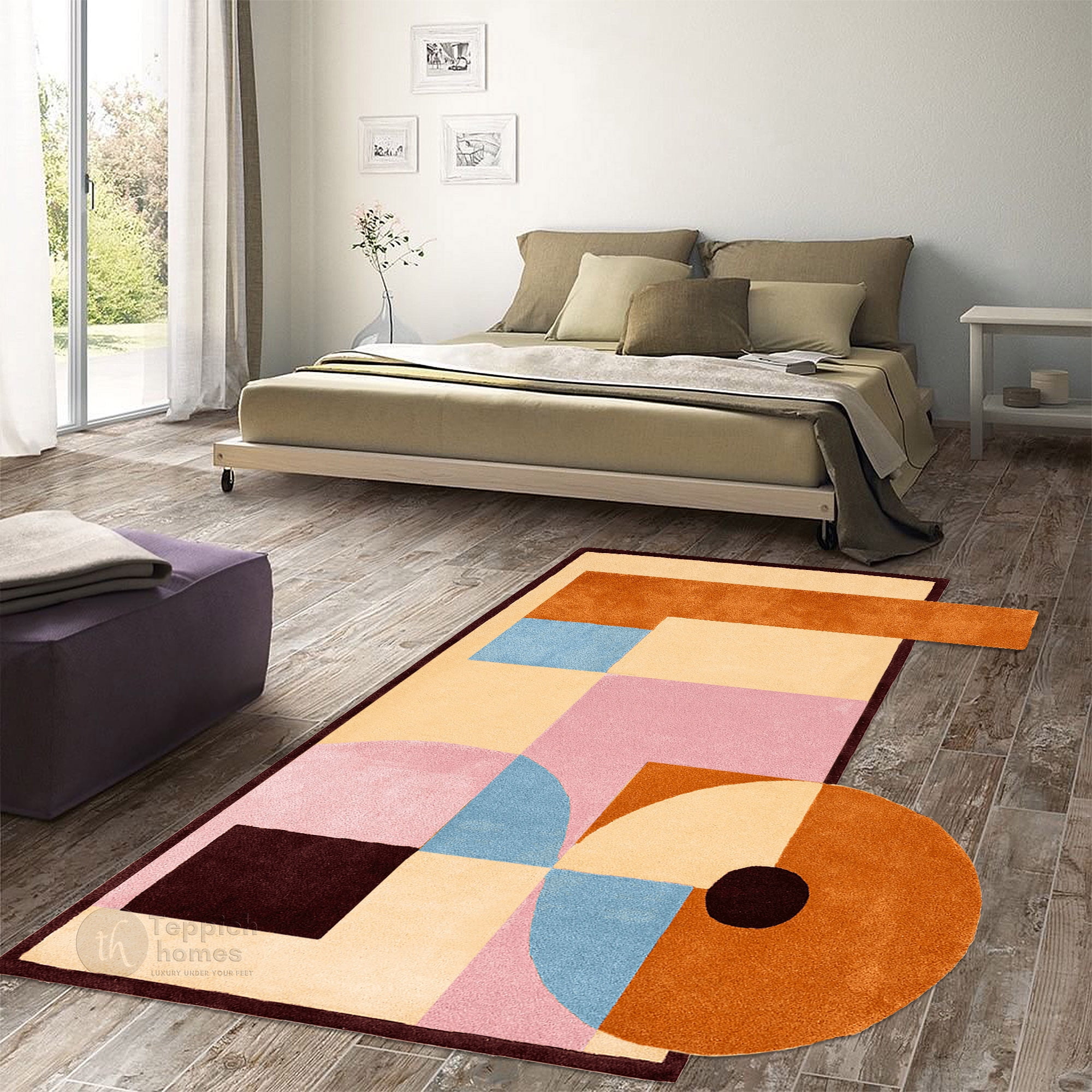 Teppich Homes Handmade Geometric Pattern Wool Rug 10x10 - Tufted Carpet ...