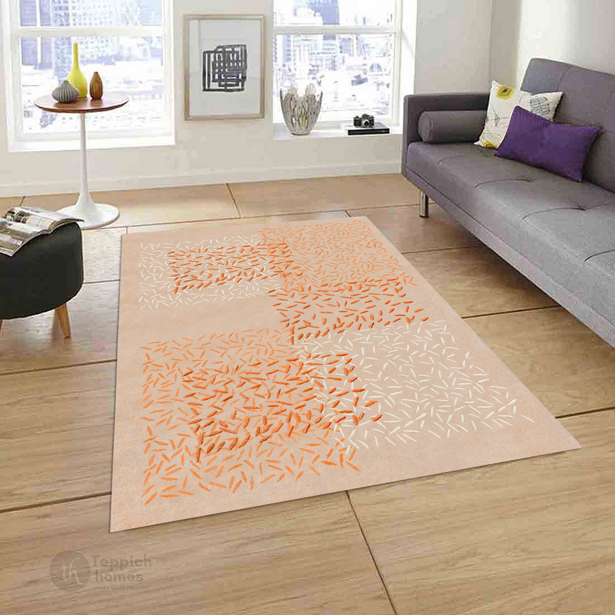 Teppich Homes Handmade Wool Tufted Rug 8x11 – Geometric Pattern Carpet ...