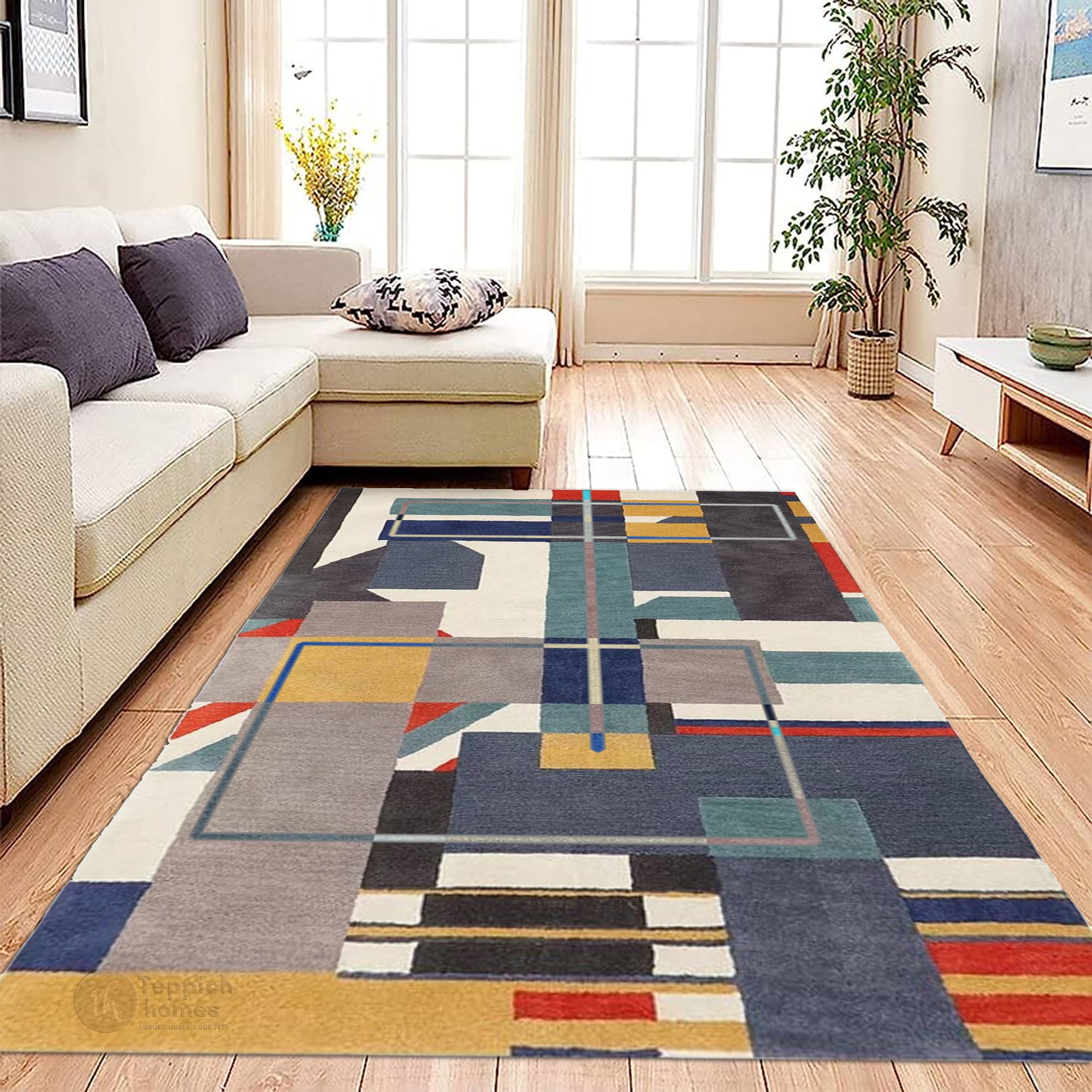 Teppich Homes, Wool Rug 10x10 | Handmade Tufted Carpet for Hallway and ...