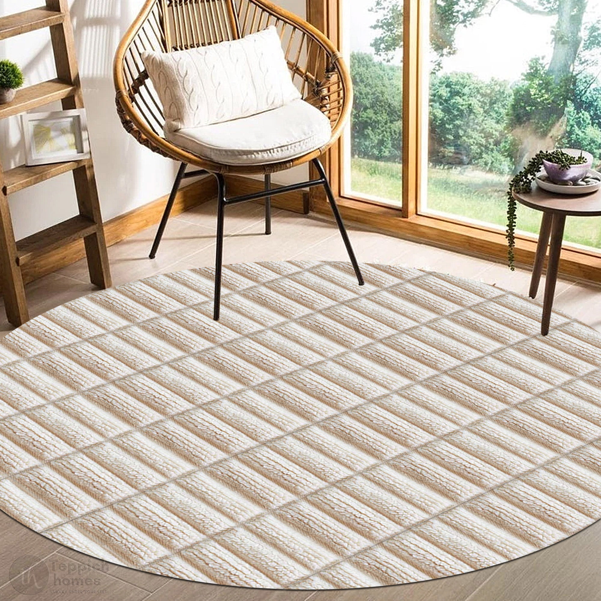 Teppich Homes Wool Rug 10x10 - Handmade Tufted Carpet in White Color ...