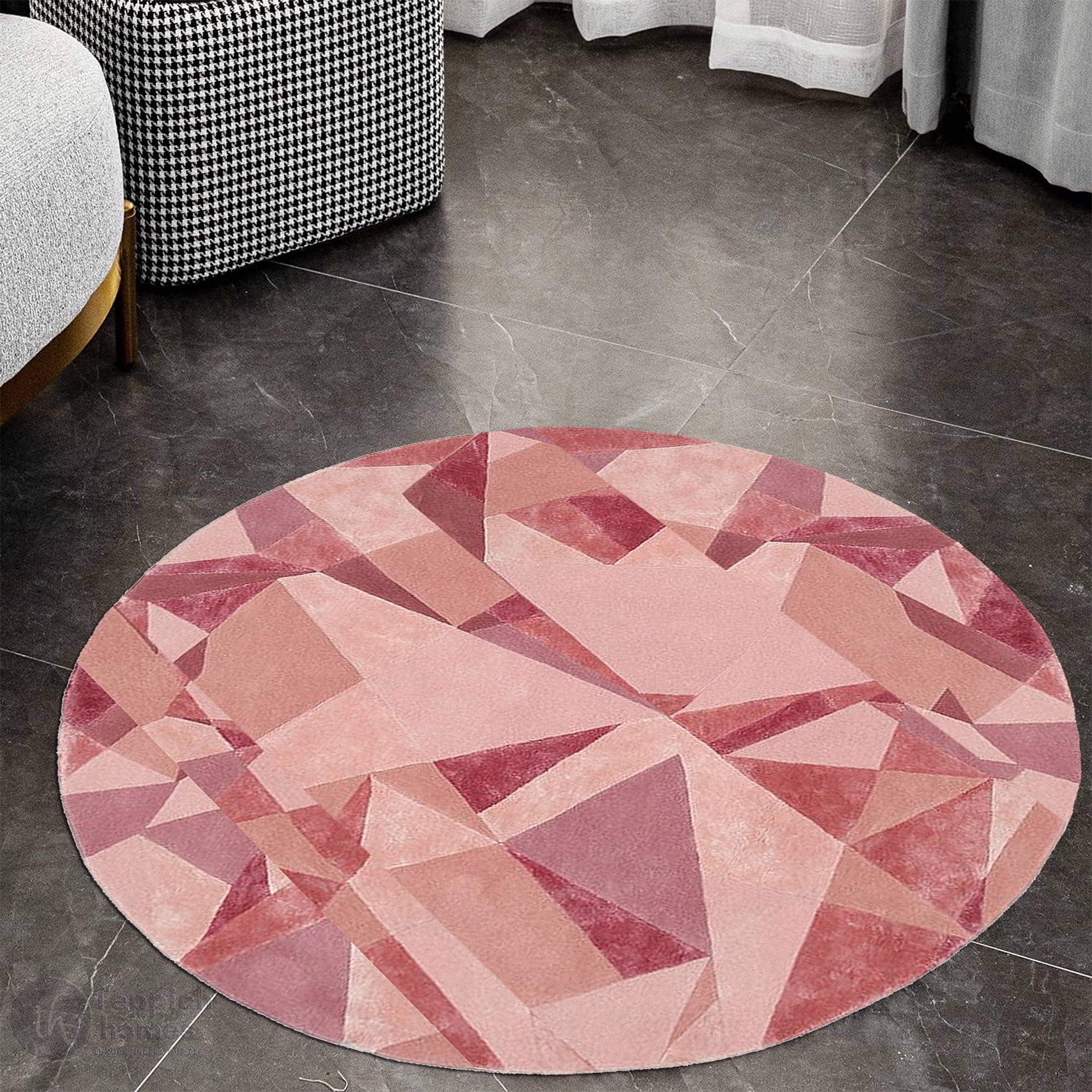 Teppich Homes Wool Rug 10x10 - Luxurious Tufted Carpet in Elegant Pink ...