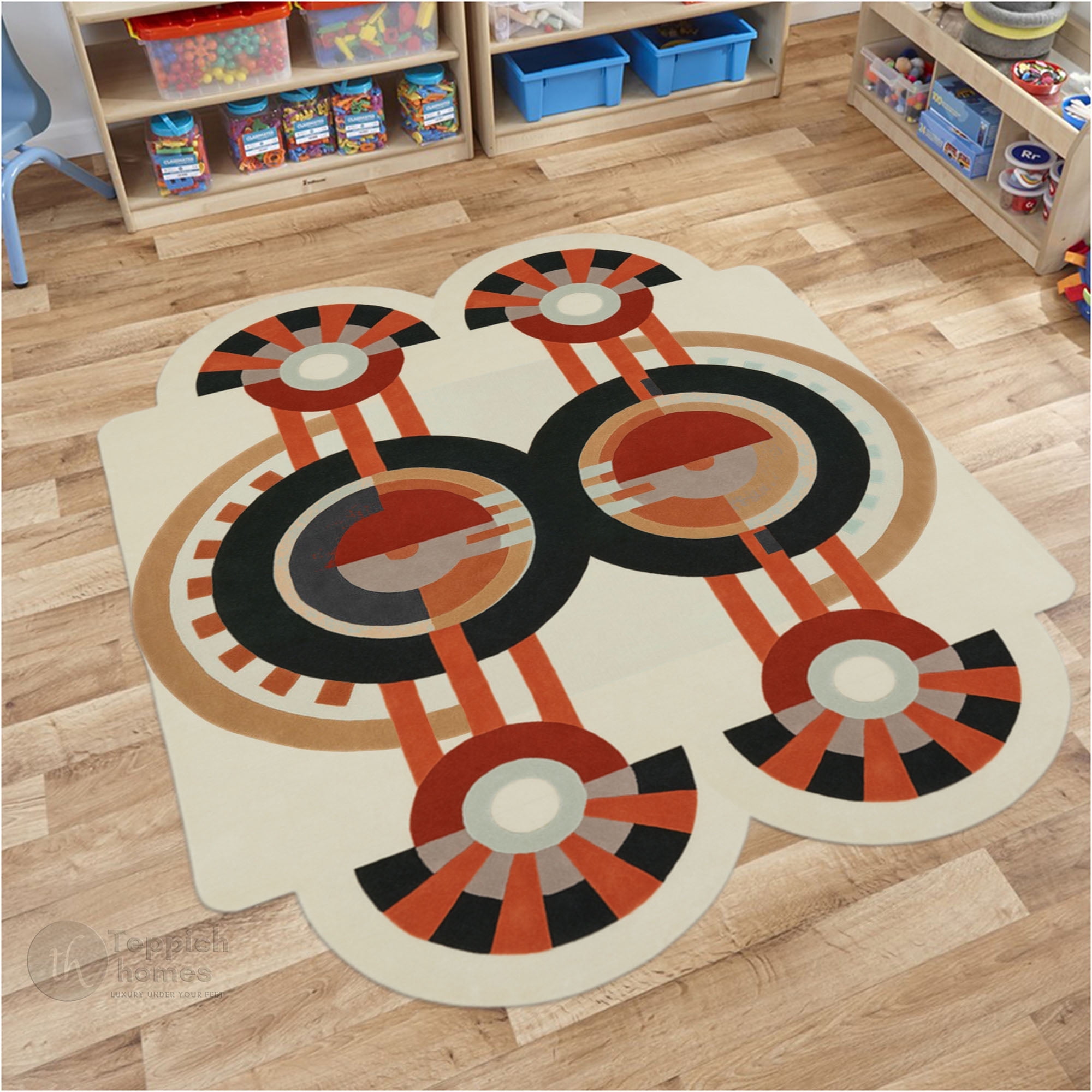 Teppich Homes Wool Rug 12x12 - Handmade Tufted Carpet in Cream Color ...