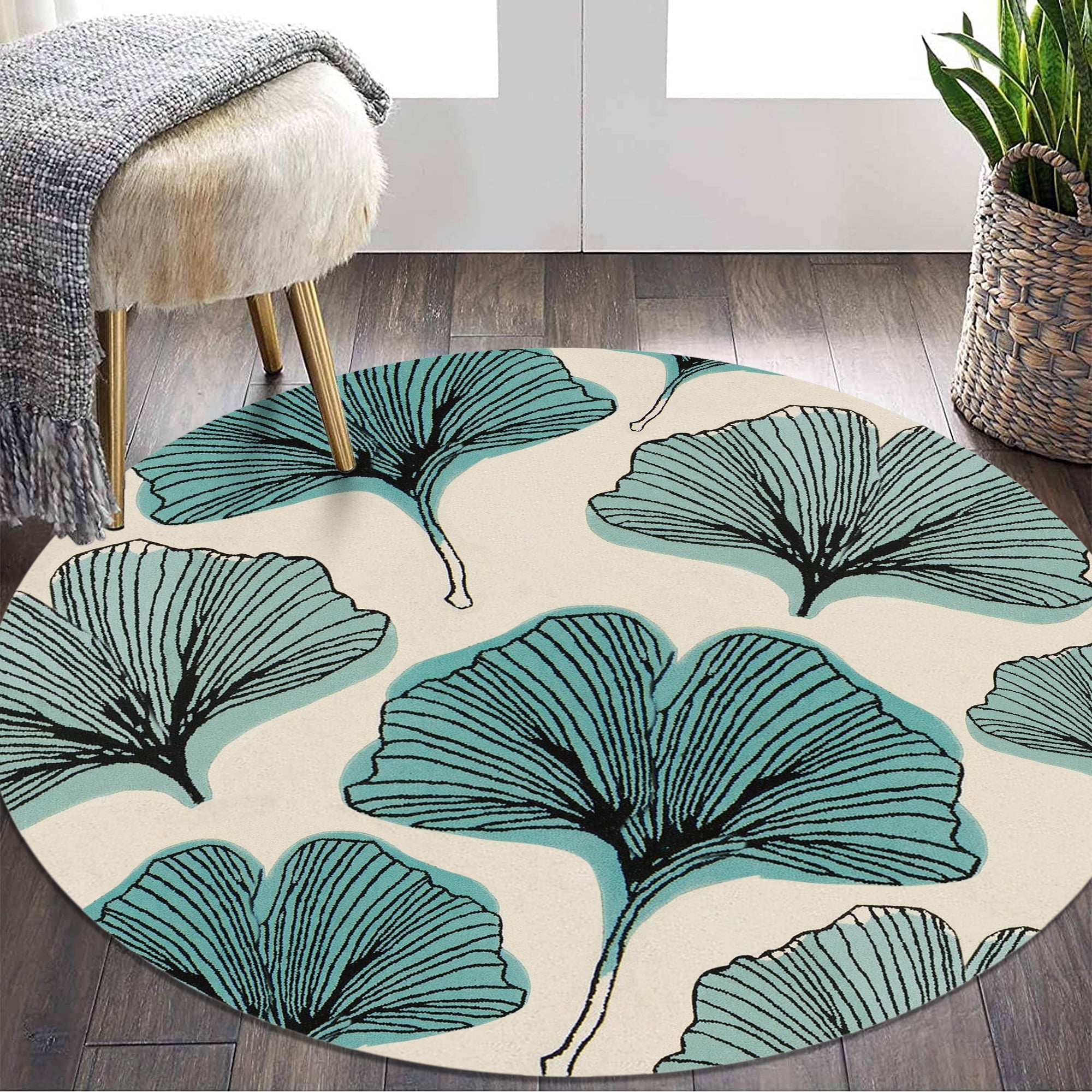 Teppich Homes Wool Rug 15x15 - Handmade Tufted Carpet in Blue and White ...