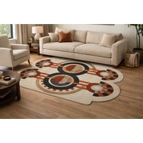 Handmade Cream Wool Tufted Area Rug 6x8 – Geometric Rectangular Carpet ...