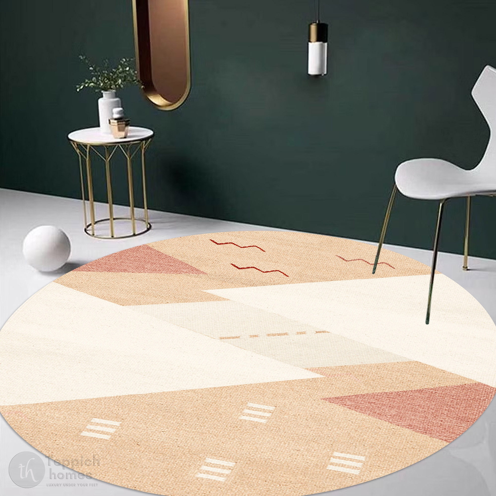 Teppich Homes Wool Rug 8x8 - Handmade Beige Carpet, Tufted Area Rug for ...