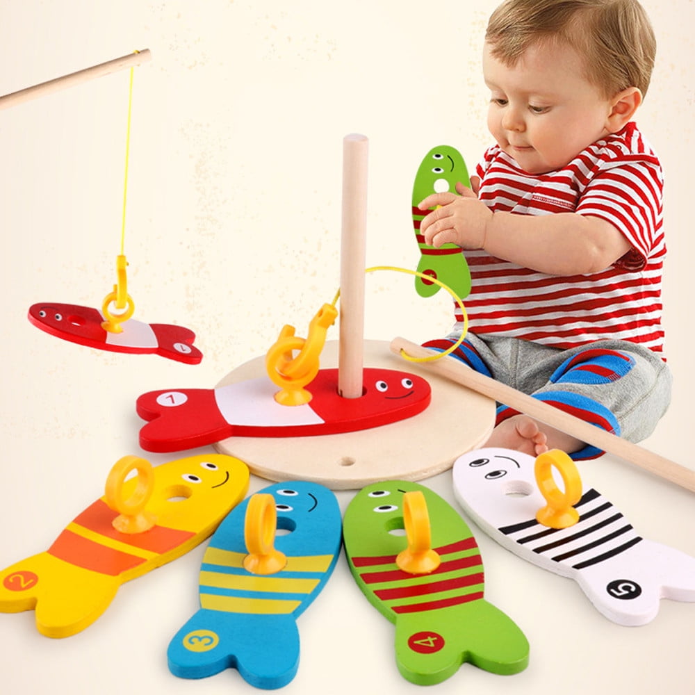Tepsmf Black And Friday Baby Kids Fishing Game Digital Fishing Wooden ...