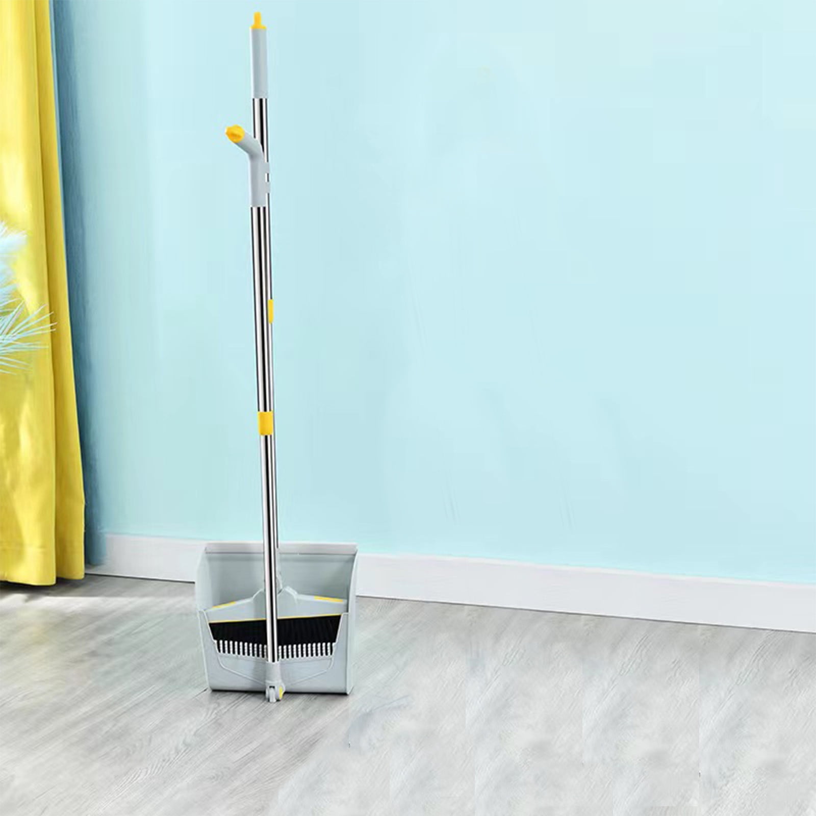 Tepsmf Dust Pan And Brooms Combo with Long Handle for Indoor Outdoor ...