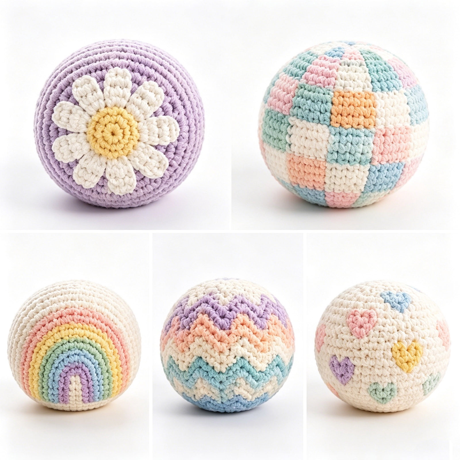 Tepsmf Hand Woven Footbag Kick Sacks, 5 Pack Assorted Crochet Hackey ...
