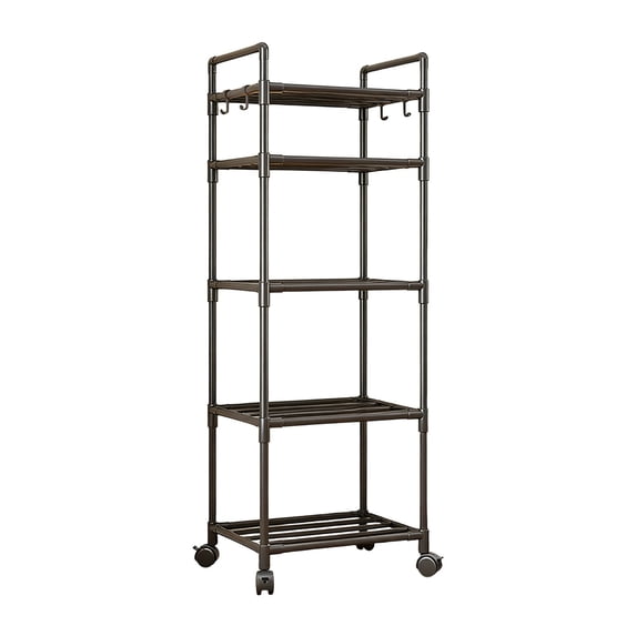 Tepsmf Kitchen Rack Trolley Floor Standing 5 Layer Household Storage ...