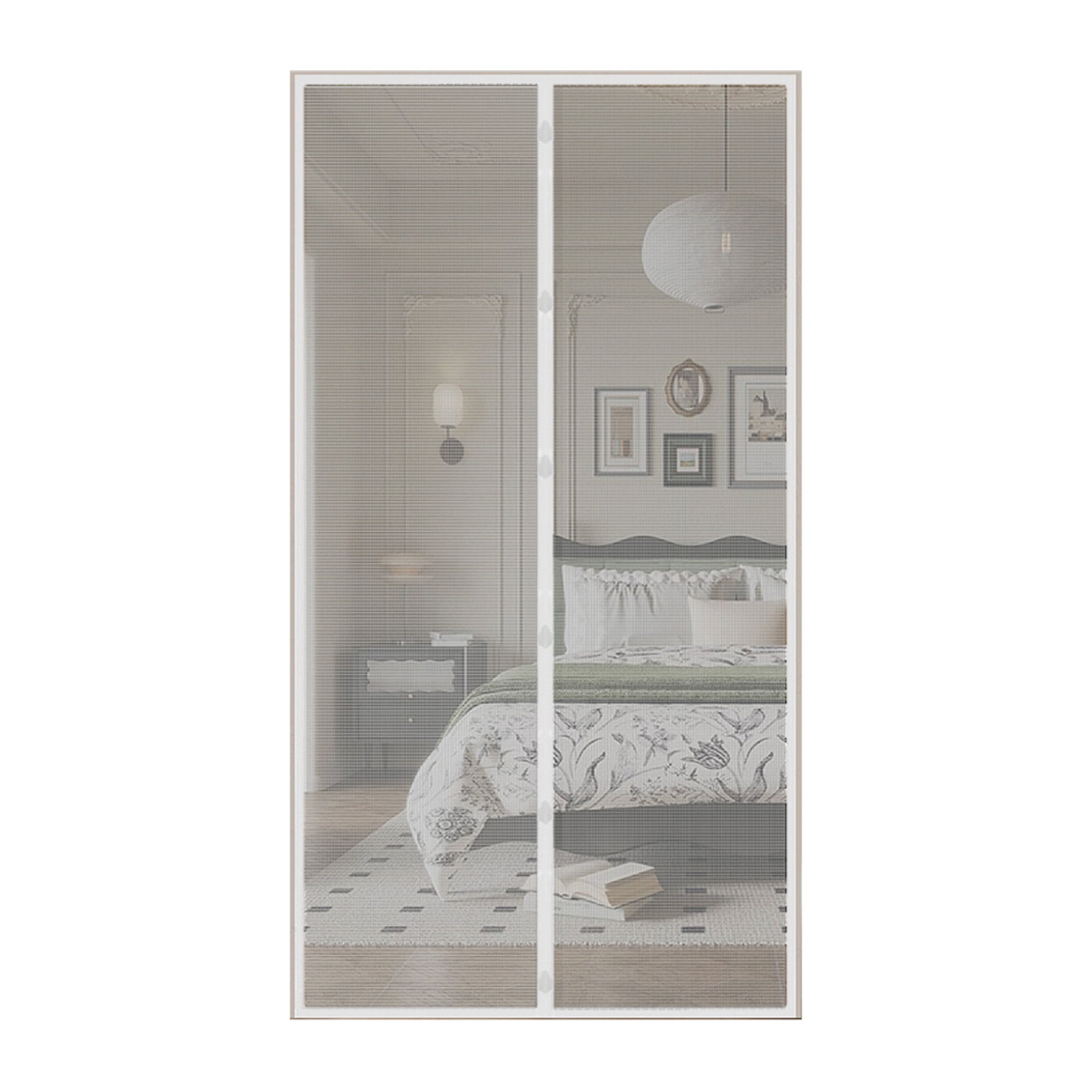 Tepsmf Magnetic Screen Door 90x210 CM Mesh Curtain Hands Free No Drill ...