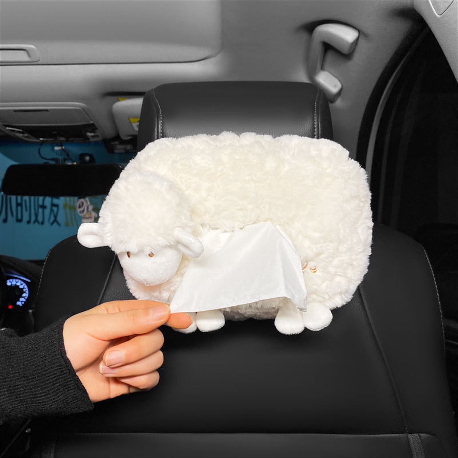 Tepsmf Plush Sheep Car Handkerchief Box Elastic Belt Buckle ...