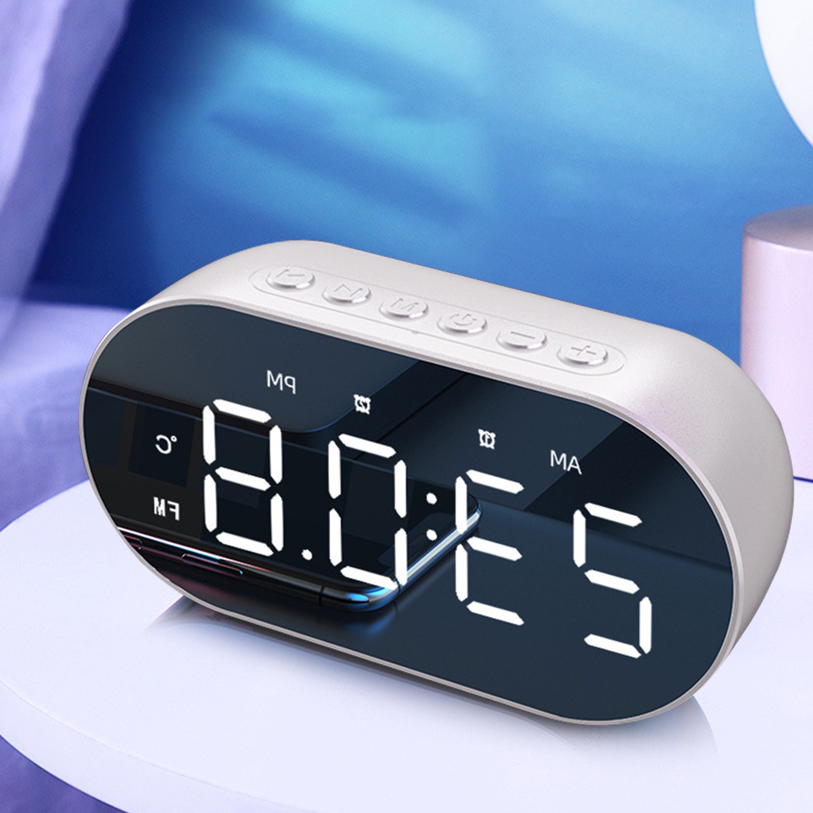Tepsmf Smart Alarm Clock Wireless Bluetooth Small Speaker Students ...