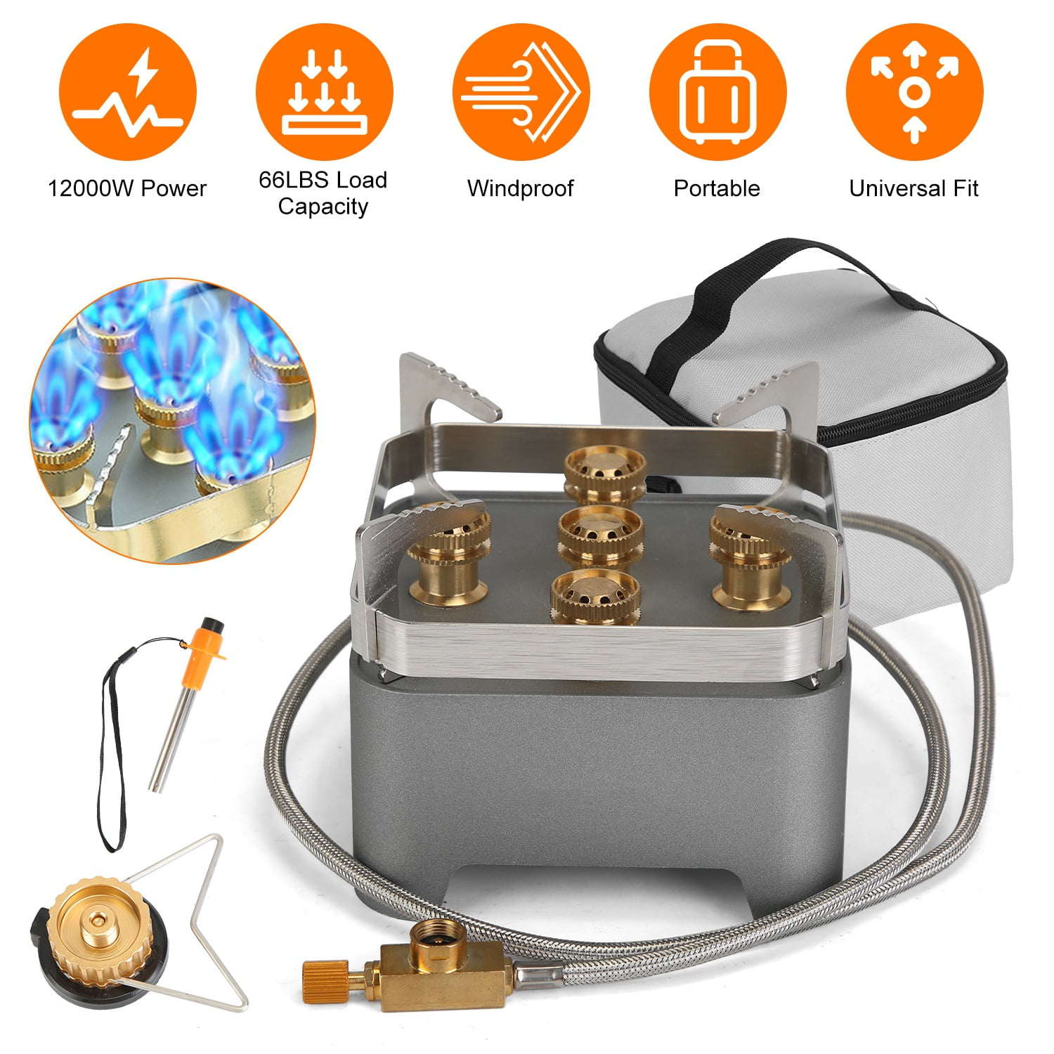 12000W Camping Stove Portable Windproof Backpacking Stove with Cassette ...