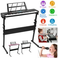 SUGIFT 61 Key Portable Electric Piano Keyboard with Microphone ...