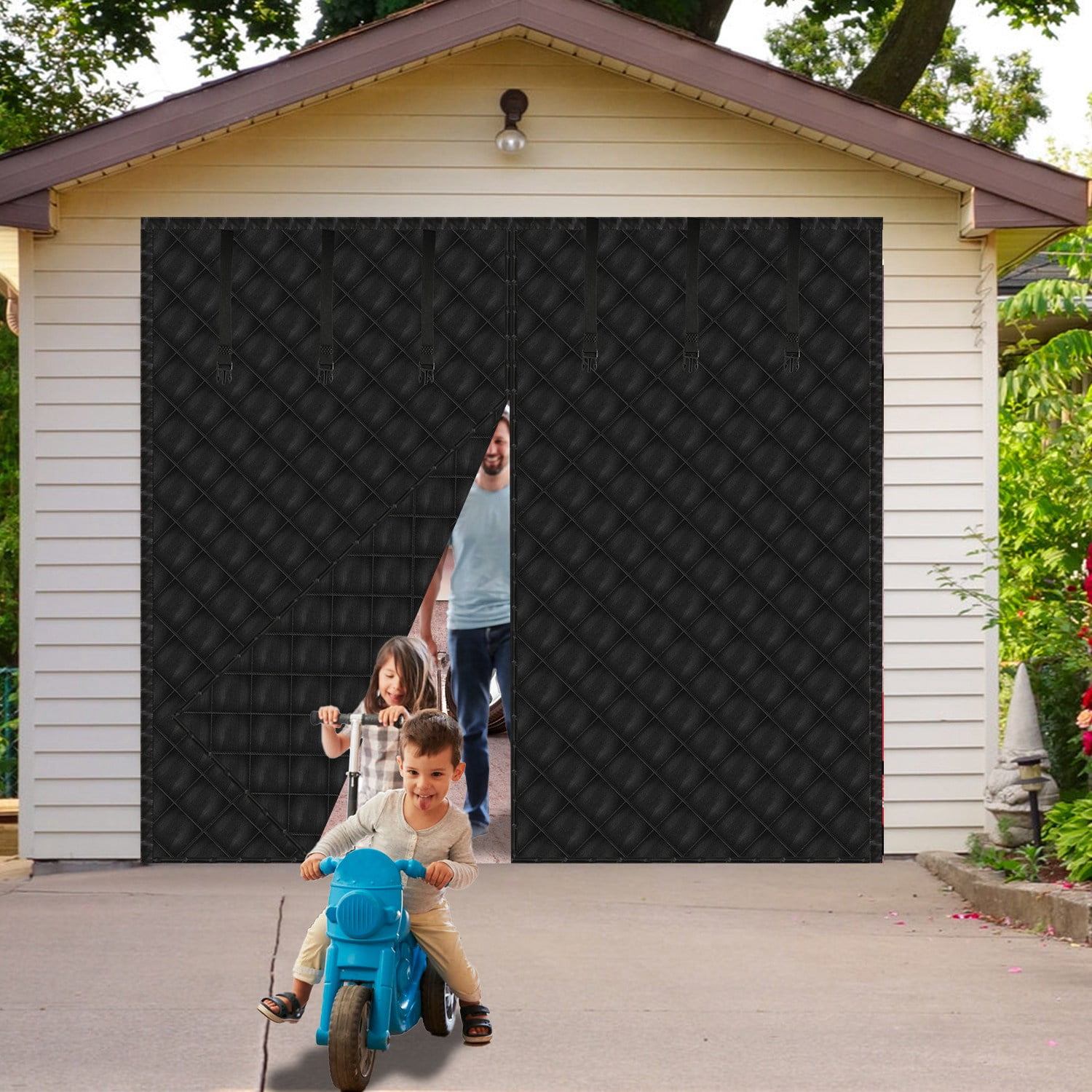 TeqHome 8*7FT Garage Door Screen for Winter, Magnetic Thermal Insulated ...