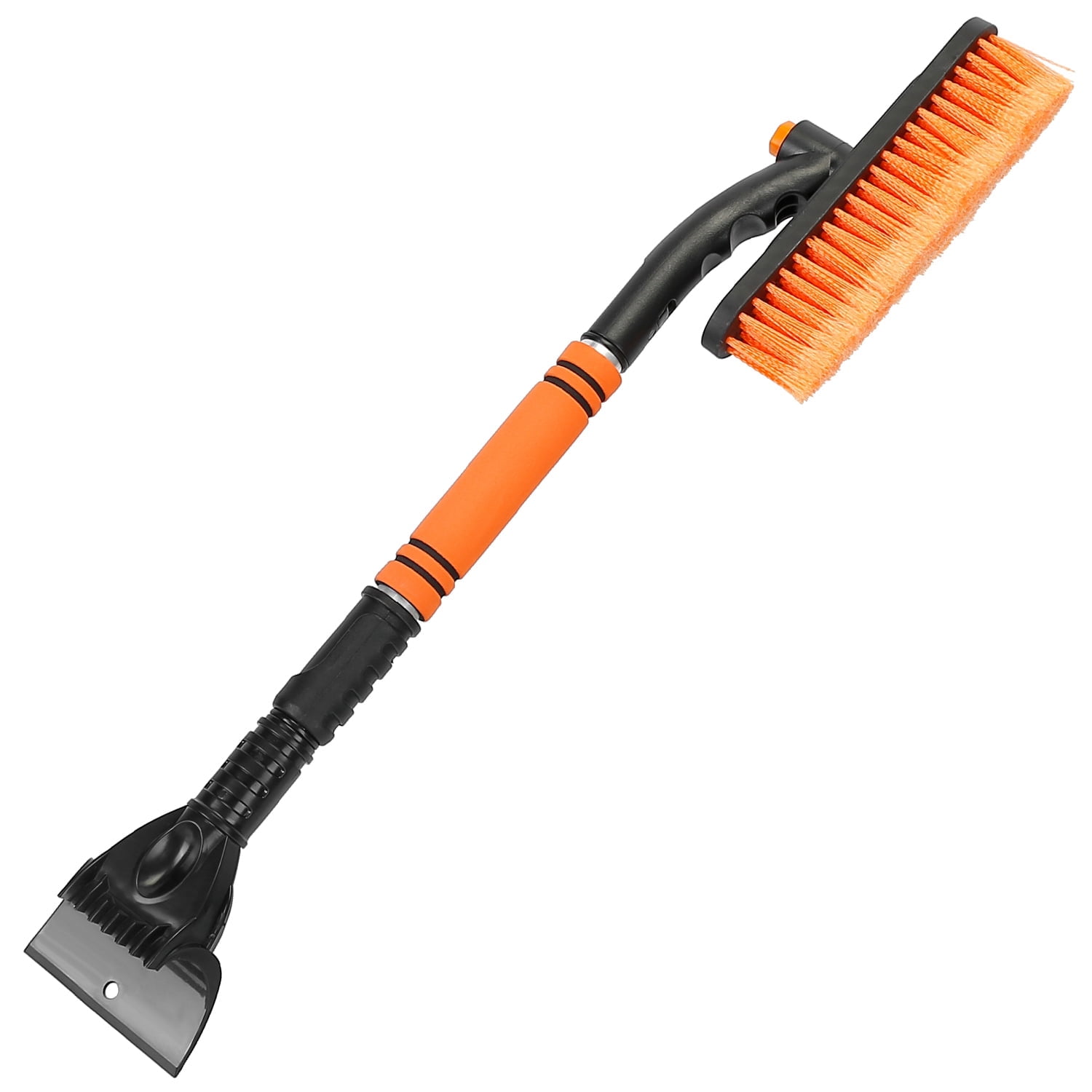 TeqHome Snow Broom and Ice Scraper, Extendable PVC Foam Handle, Orange ...