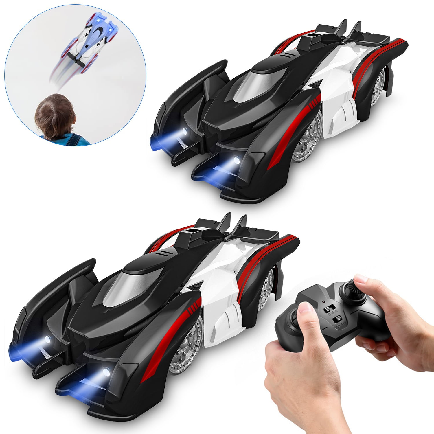 TeqHome Wall Climbing Remote Control Car, Dual Mode 360° Rotating RC ...