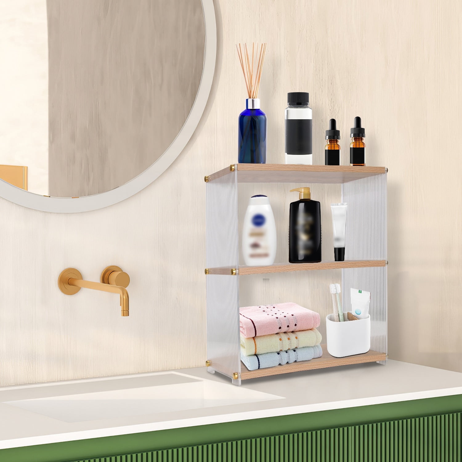 Teqhome 3 Tier Counter Shelf Bathroom Countertop Organizer for Counter ...