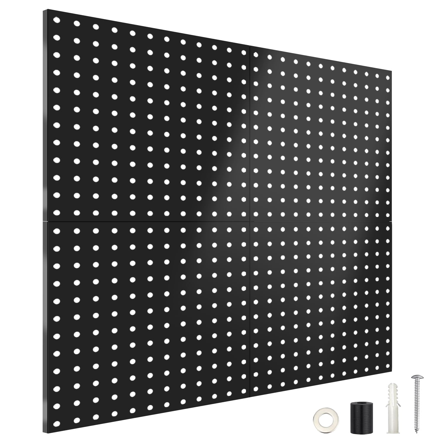 Teqhome 4 Packs 12" Wall Mount Pegboard Heavy Duty Metal Black Peg ...
