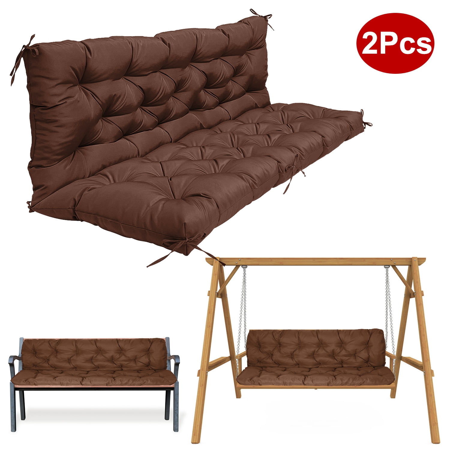 Teqhome 60×40×3.5" Waterproof Outdoor Swing Cushions Replacement for ...