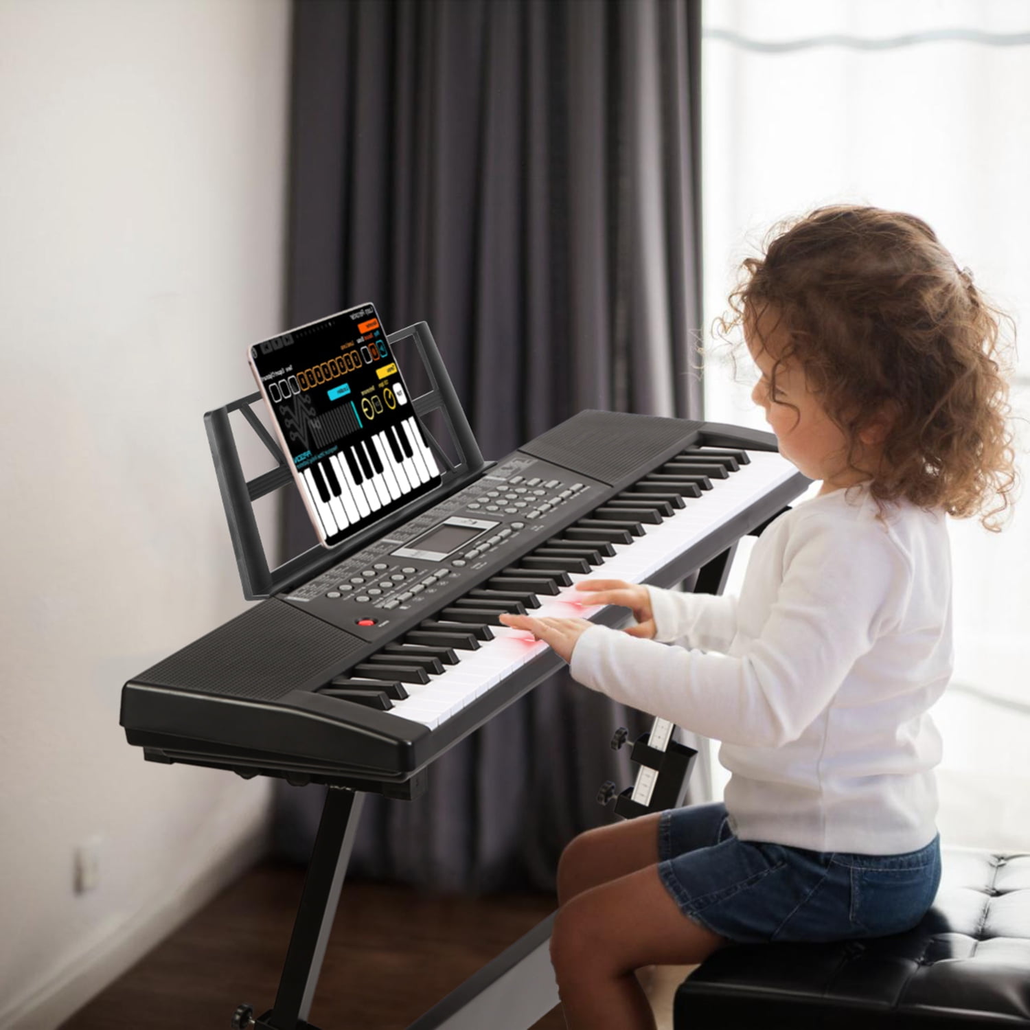 Teqhome 61 Keys Digital Music Electronic Keyboard for Kids Adults ...