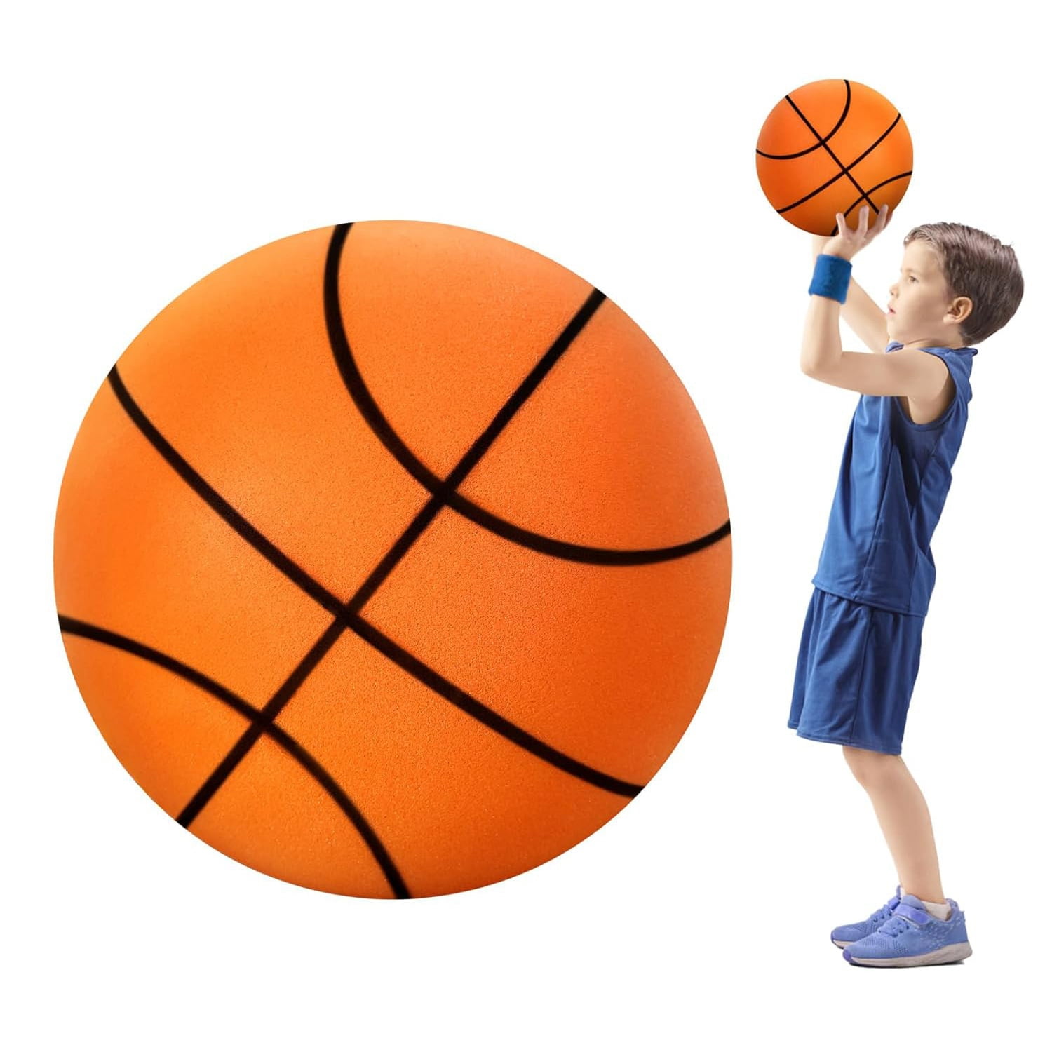 Teqhome 9.45" Silent Basketball High-Density Soft Foam Low Noise ...