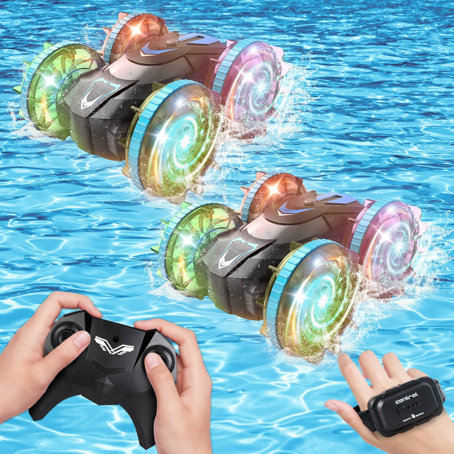 Teqhome Amphibious RC Gesture Car with Wrist Controller for Kids 2.4 ...