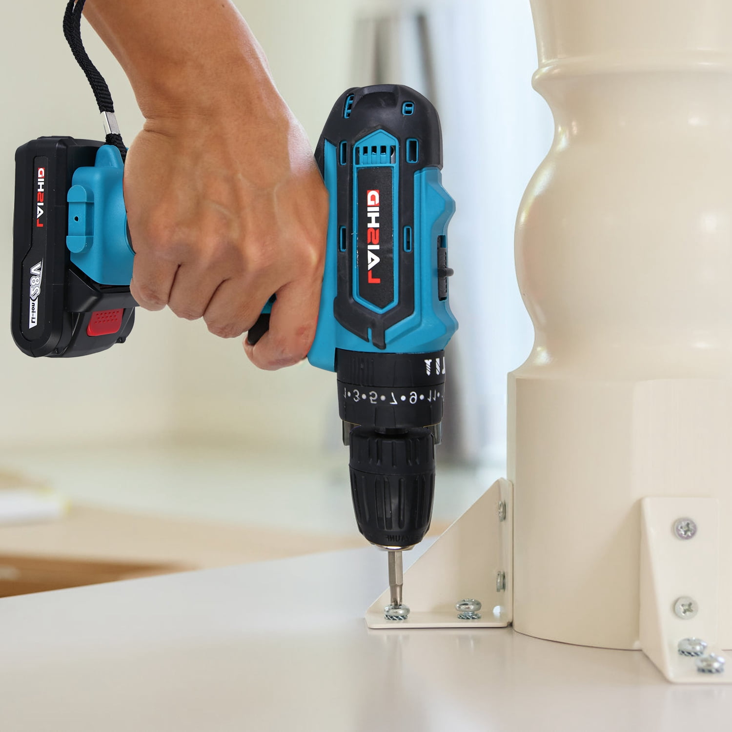 Teqhome Cordless Drill Tool Kit Set Power Drill Tool Box with 2Pcs 28V ...