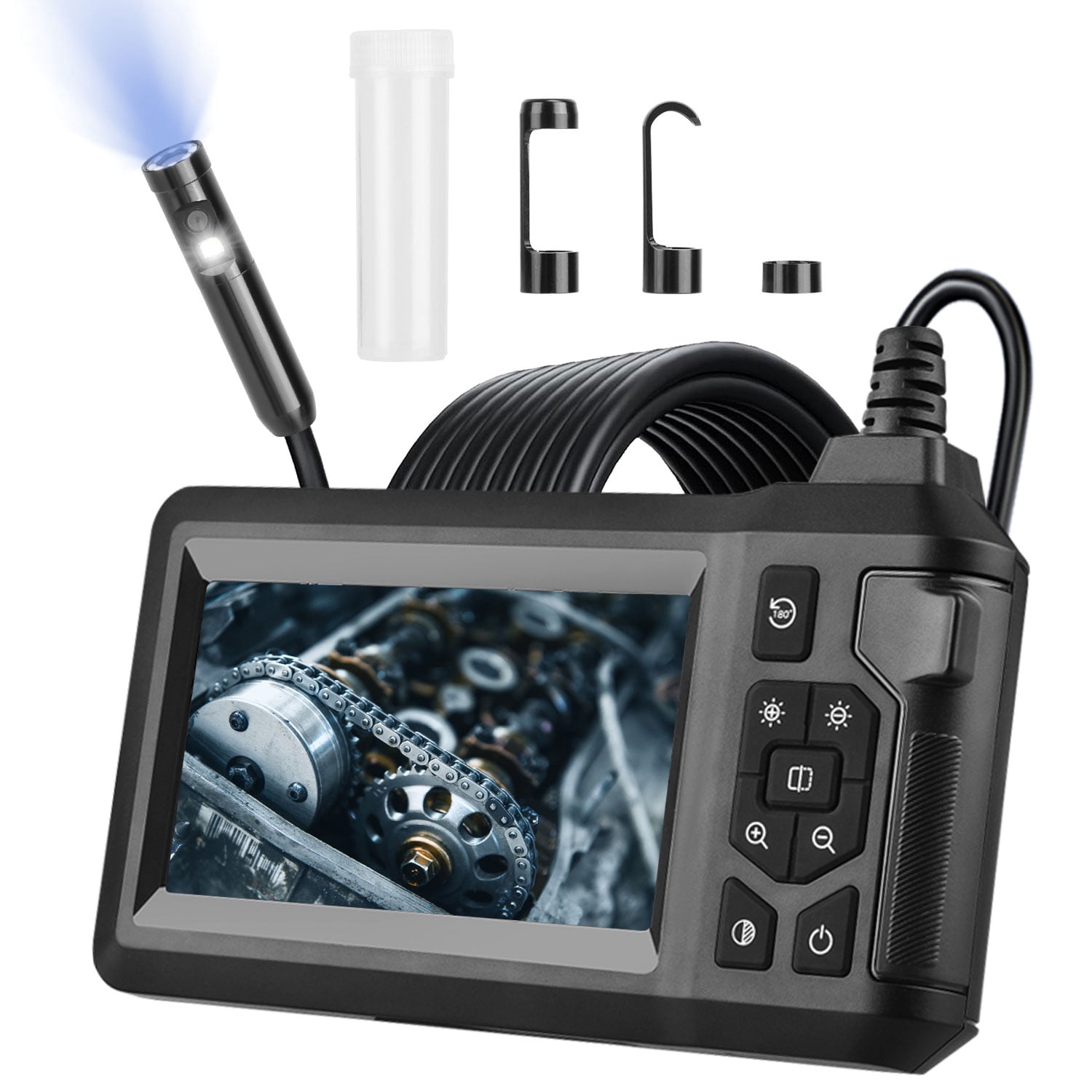Teqhome Dual-Lens Endoscope Camera with 8 LED Light 1080P HD Borescope ...