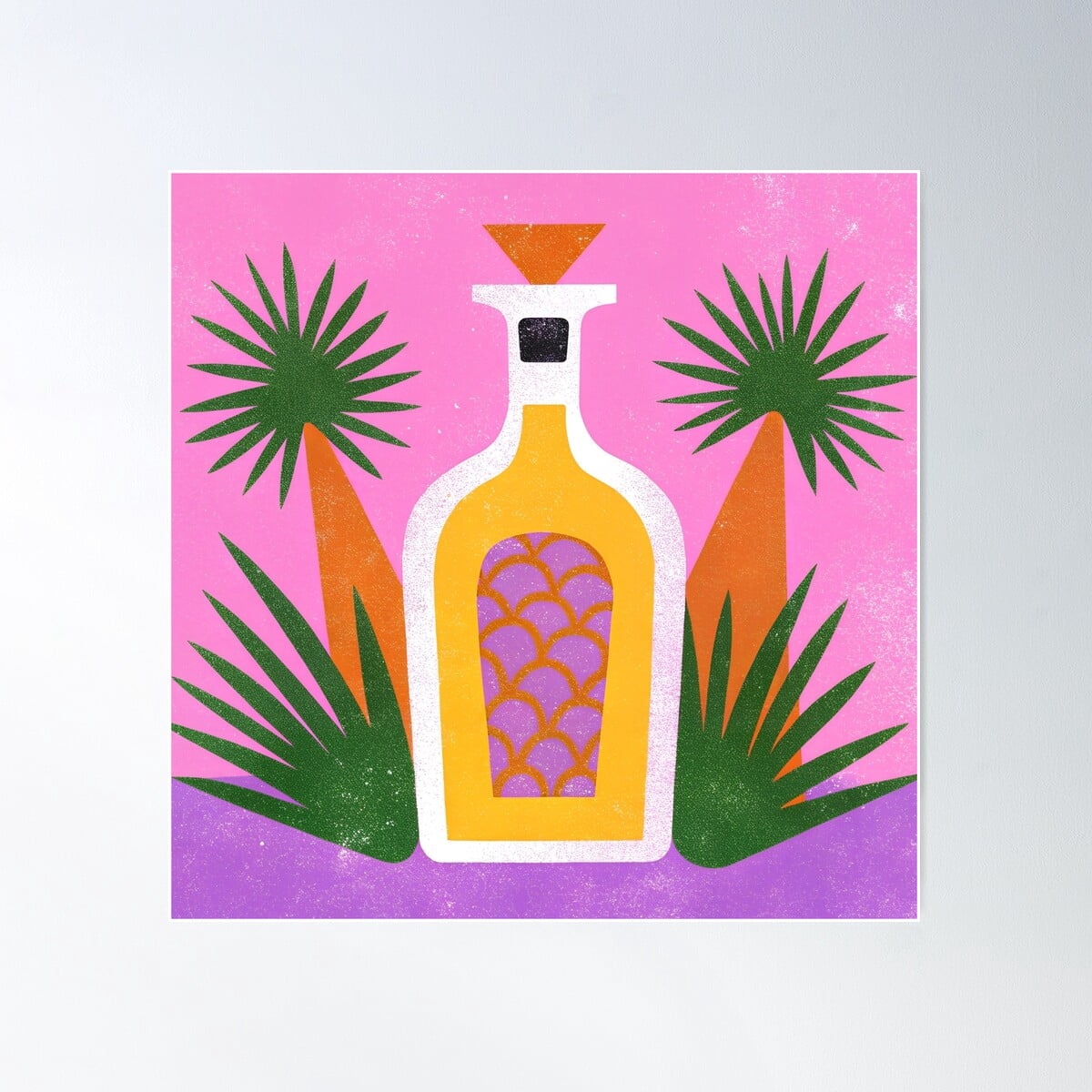 Tequila Bottle And Agave Retro Pop Print Poster Wall Art, Modern Wall ...