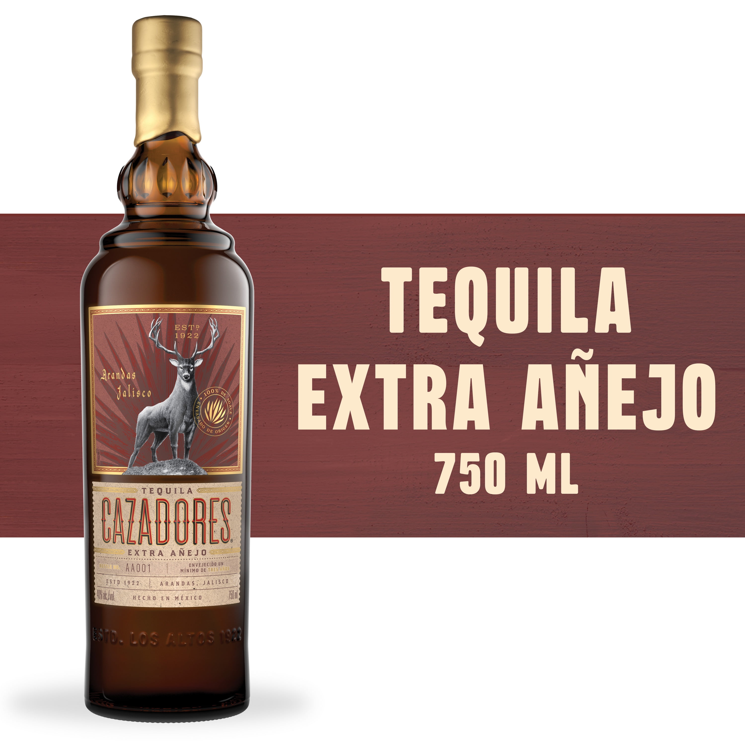 Tequila CAZADORES Extra Anejo, 750 mL Bottle, ABV 40% - Walmart.com