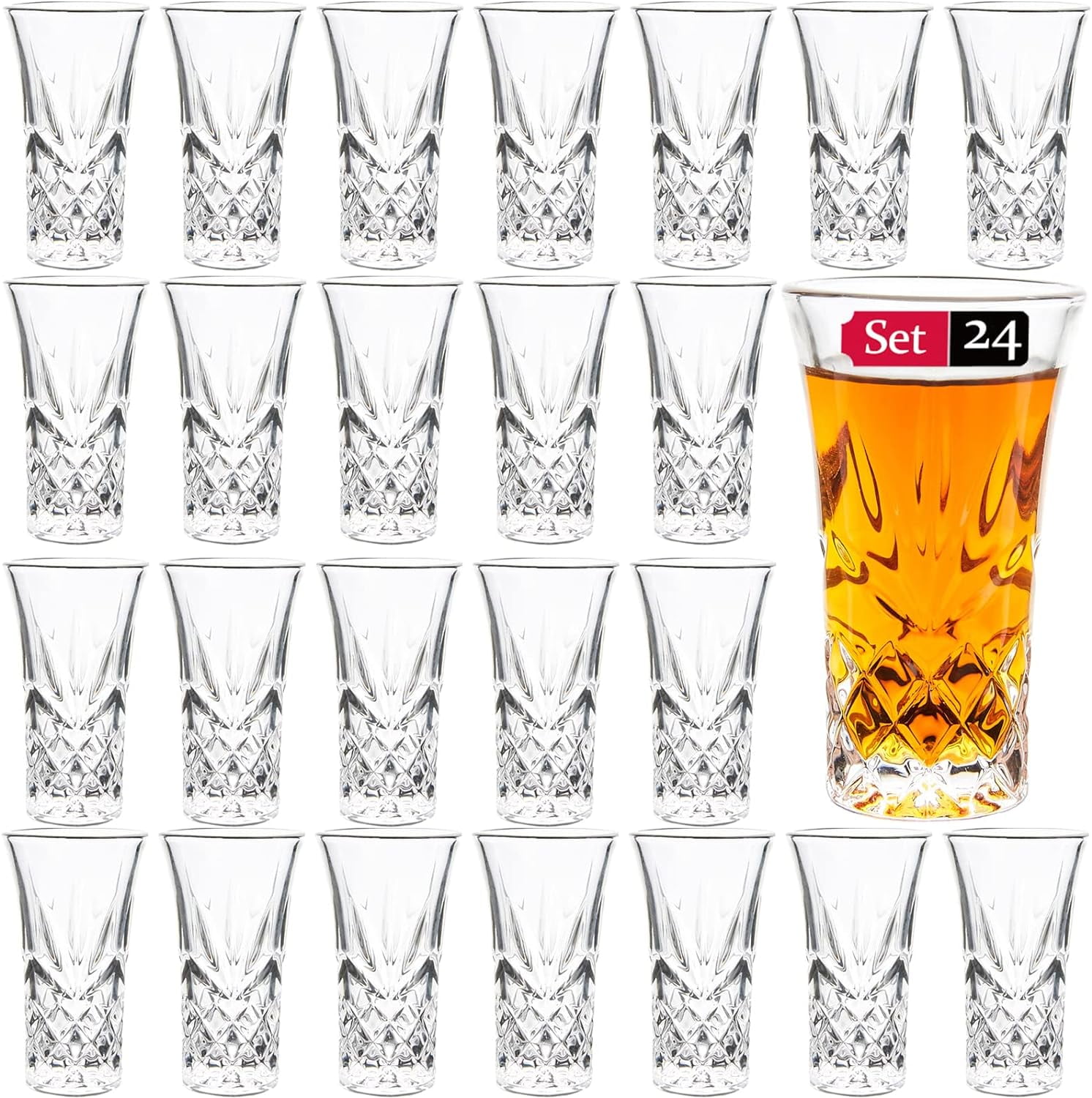 Tequila Glasses Heavy Base Shot Glass Cordial Glasses 2 OZ (24 ...