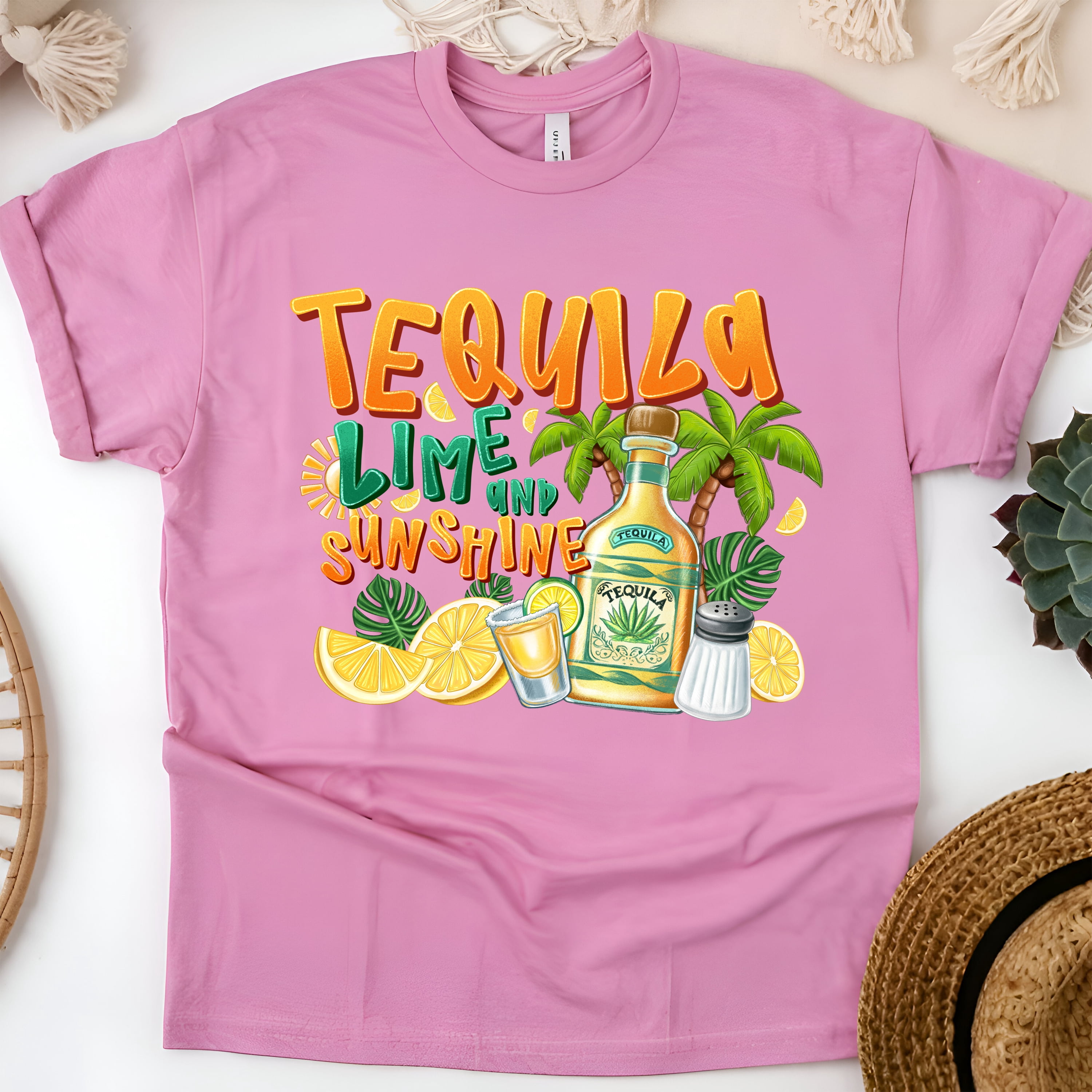 Tequila Lime and Sunshine Shirt – Summer Vacation Graphic Tee, Azalea ...