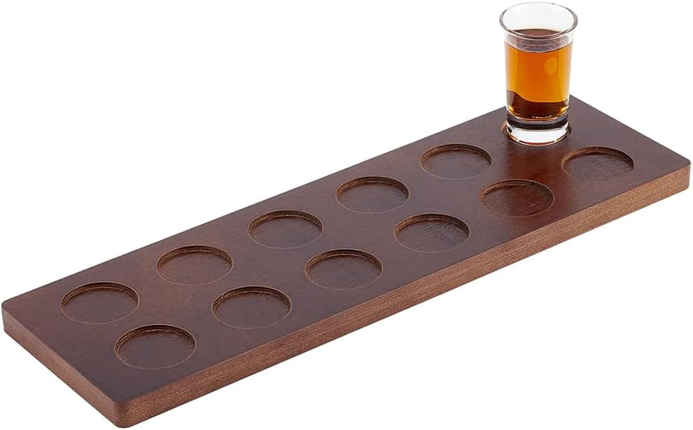 Tequila Shot Board Glass Holder 12pcs Glasses Wooden Flight Glass Cup ...