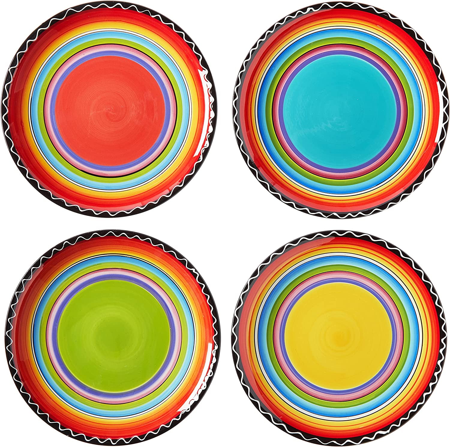 Tequila Sunrise Salad/Dessert Plate Set - 9-Inch, Assorted Designs ...