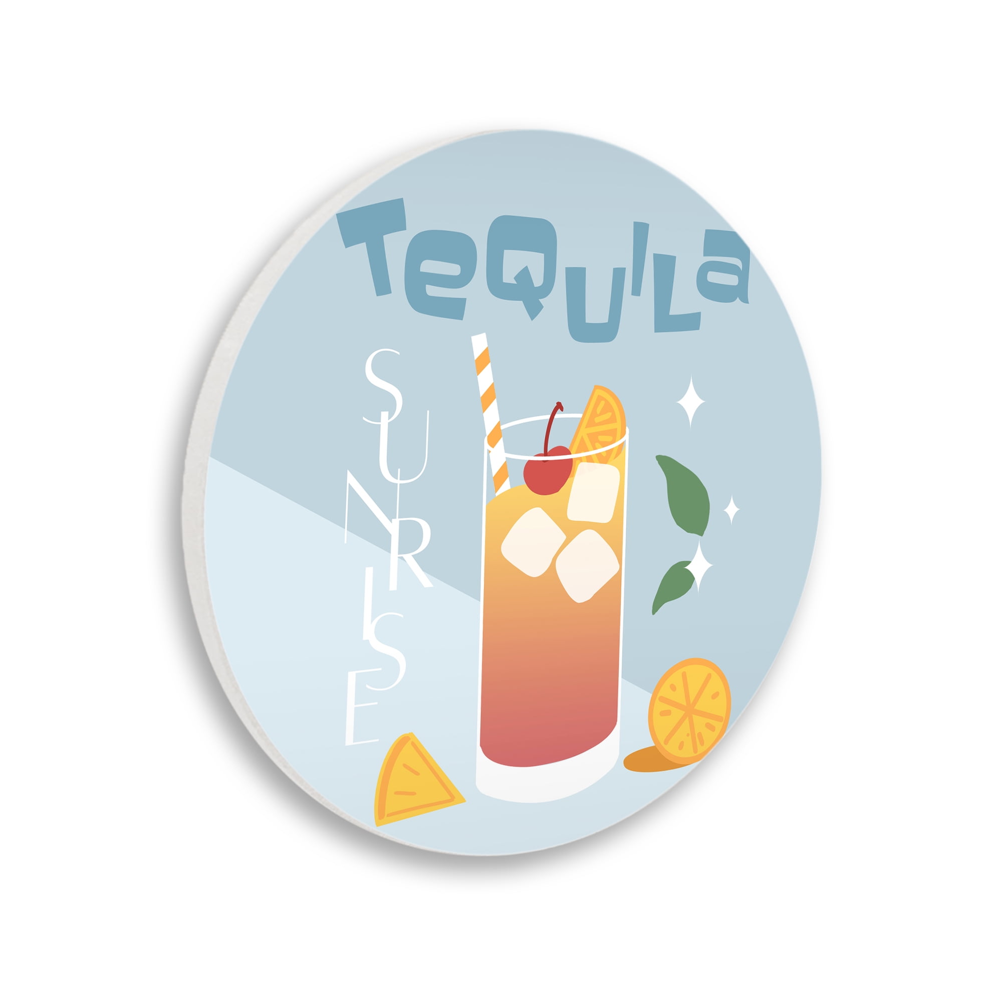 Tequila Sunrise with Lemons Circular Wall Plaque, design by Anna Quach ...