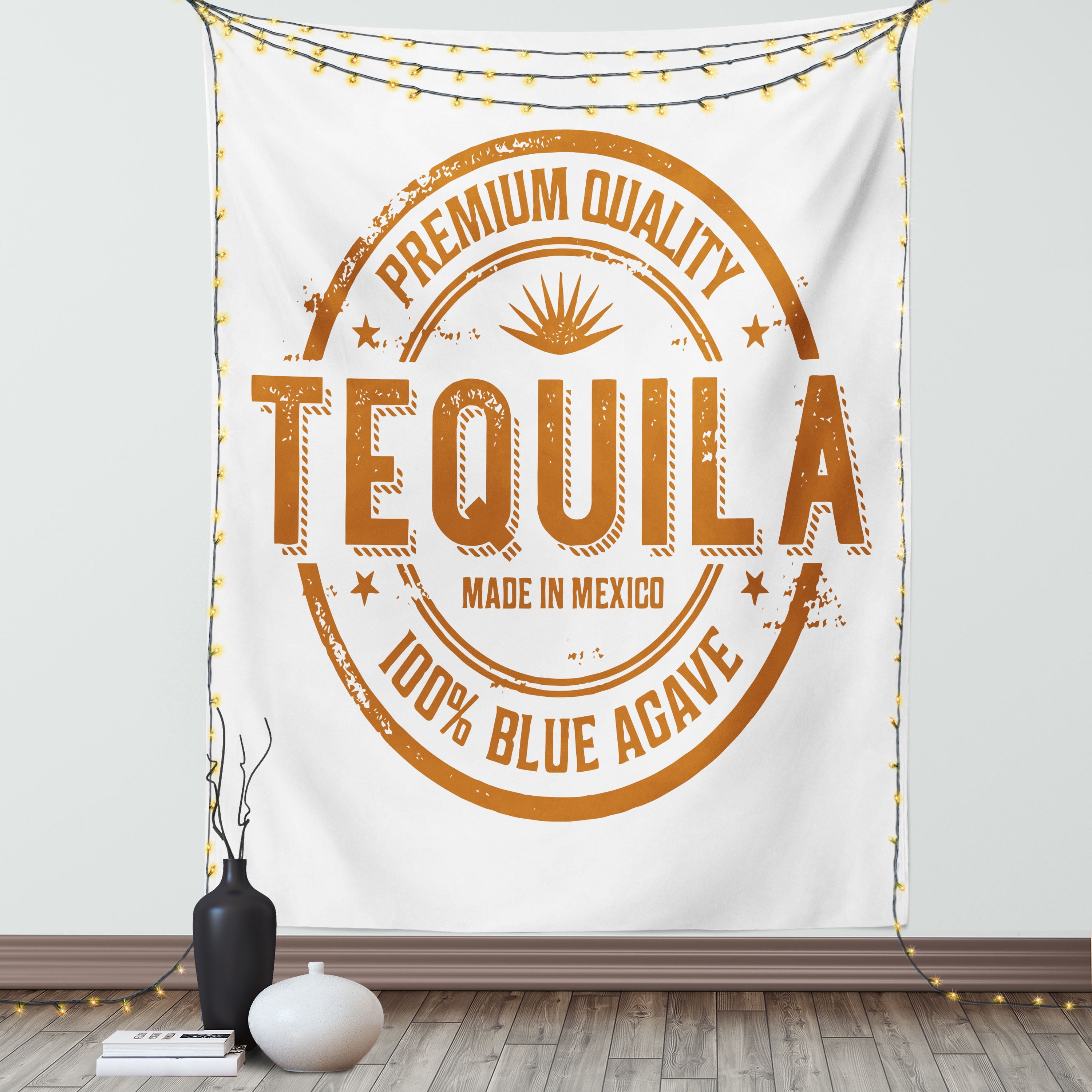 Tequila Tapestry, Retro Grunge Rubber Stamp Like Monochromatic Design ...