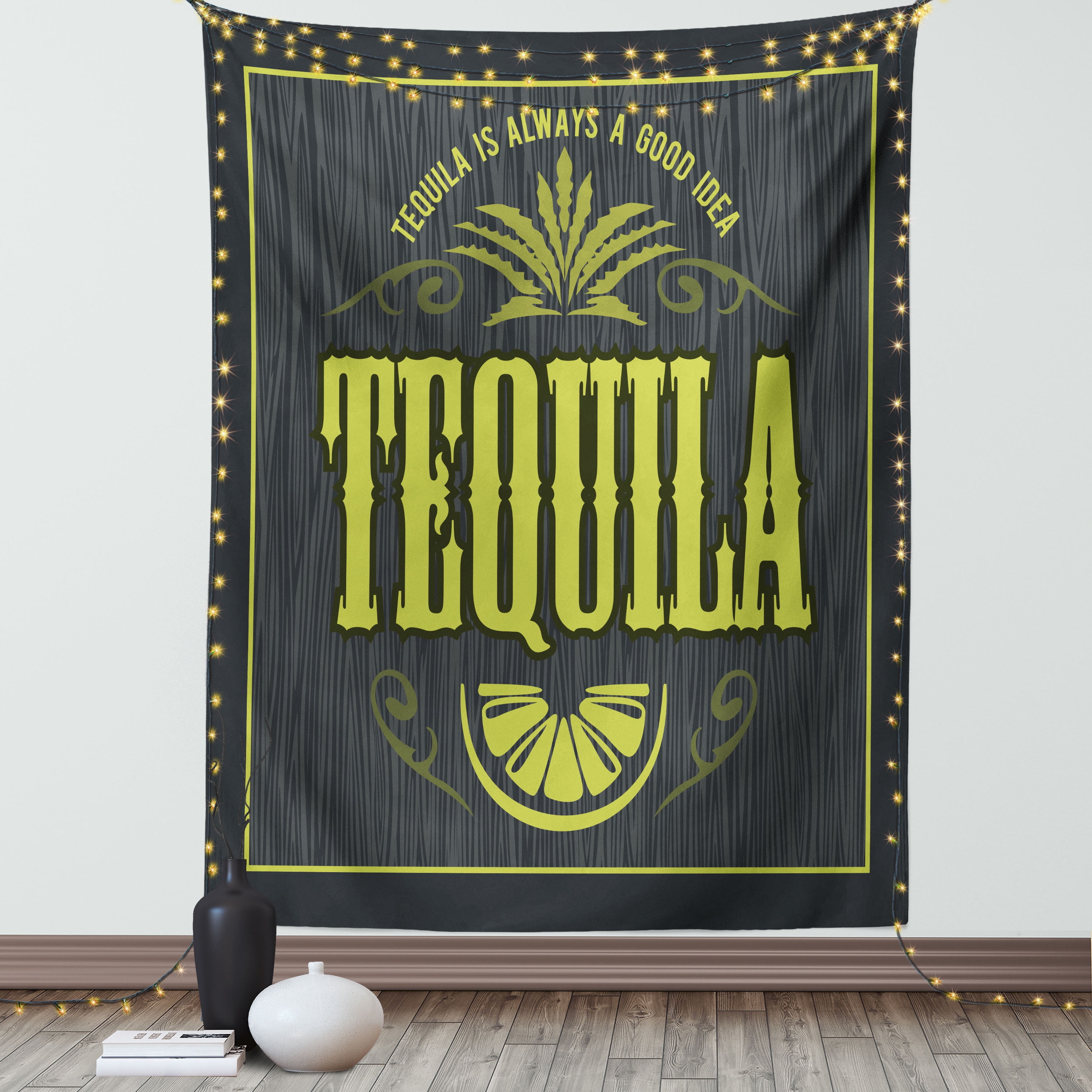 Tequila Tapestry, Vintage Alcohol Themed Design with Typography and ...