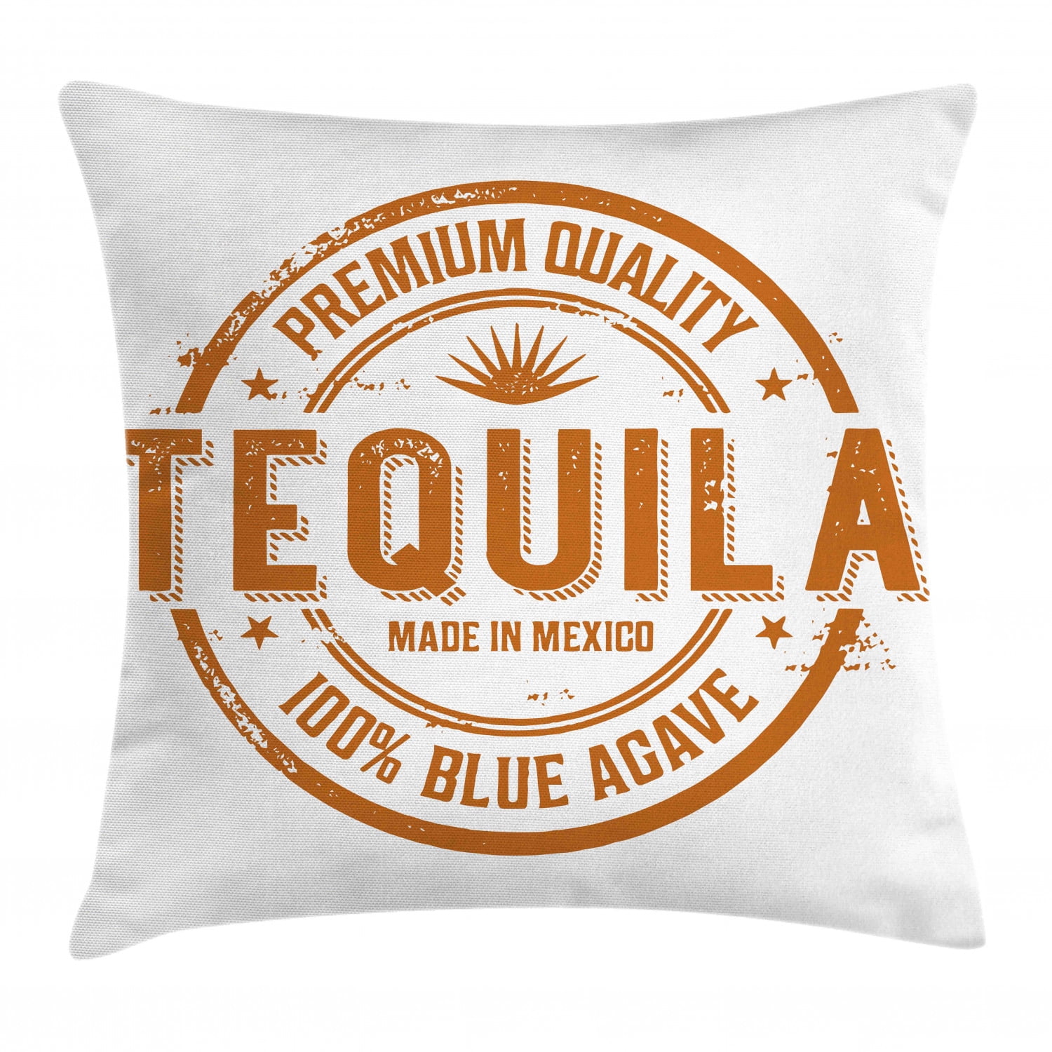 Tequila Throw Pillow Cushion Cover, Retro Grunge Rubber Stamp Like ...