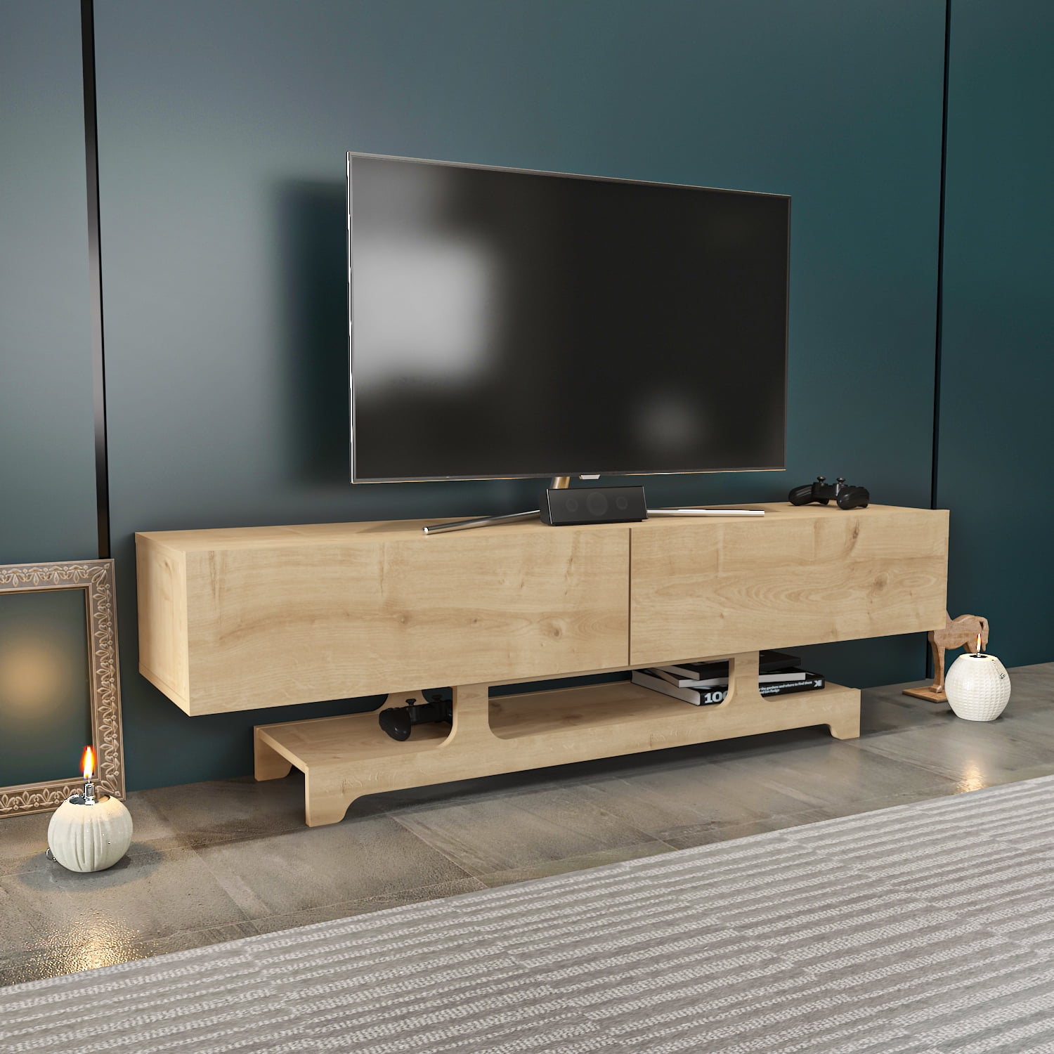 Tera 63'' Modern Desing TV Stand Console Table for up to 72 inch Flat ...