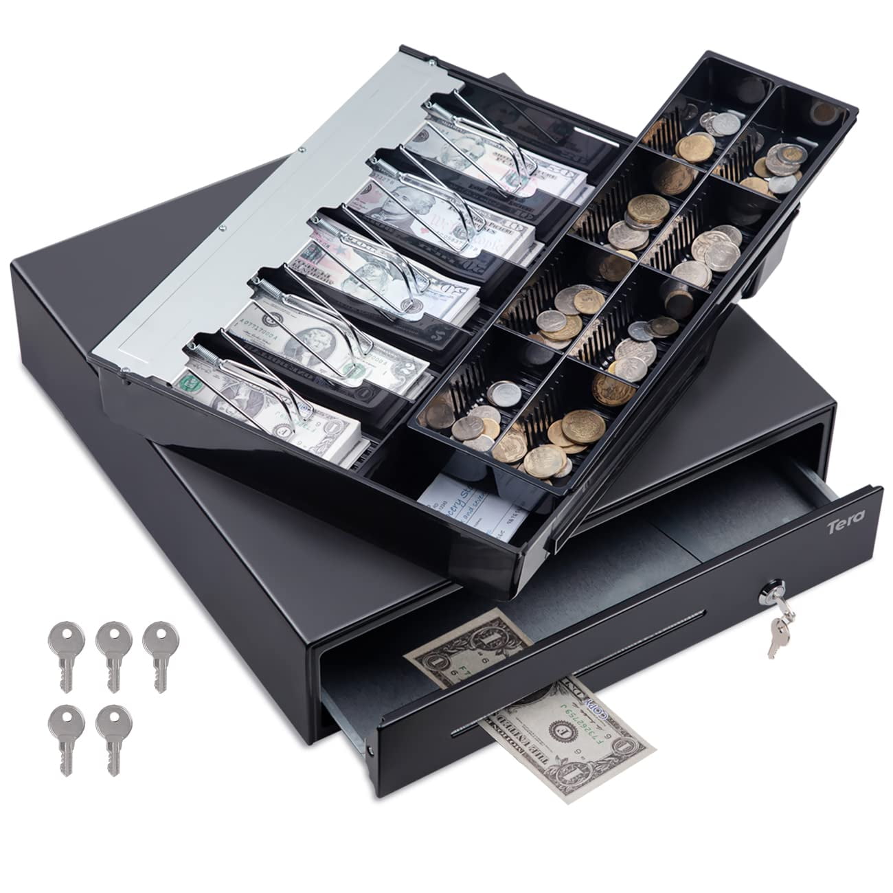 Tera Auto Open Cash Drawer with Micro Switch Fully Removable Tray 16.3 ...